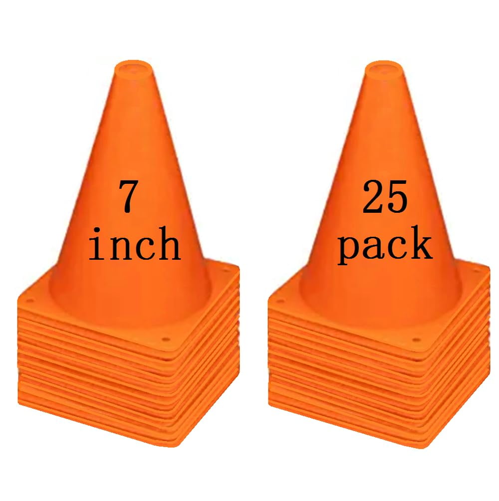 YOQXHY Soccer Cones (7 Inch 25 Pack), Agility Training Sports Cone ...