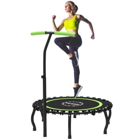 TruJump 48-Inch Mini Trampoline with Handrail for Exercise, Portable ...