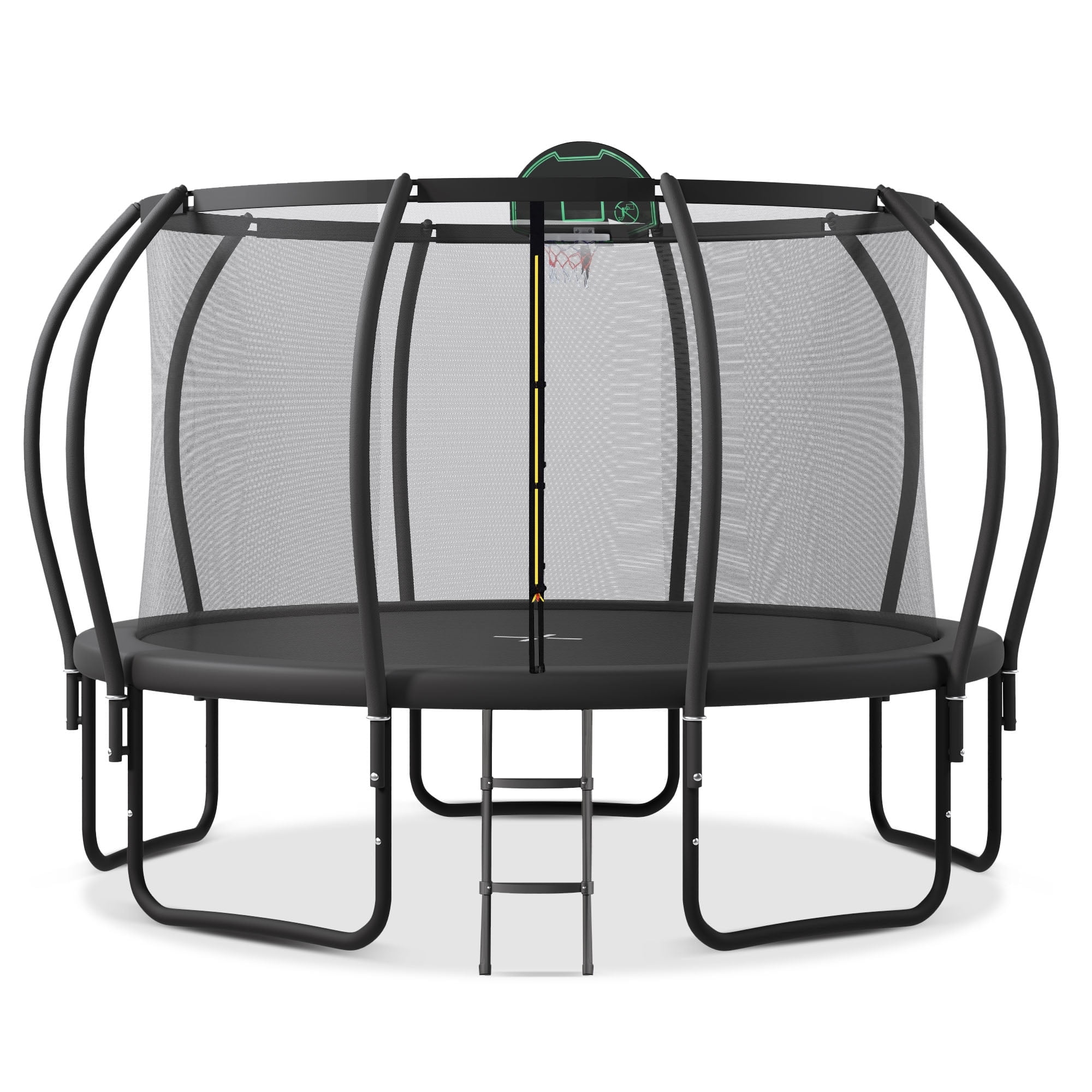YORIN 12FT Trampoline for Kids & Adults, 1200LBS, with Safety Net, Hoop ...