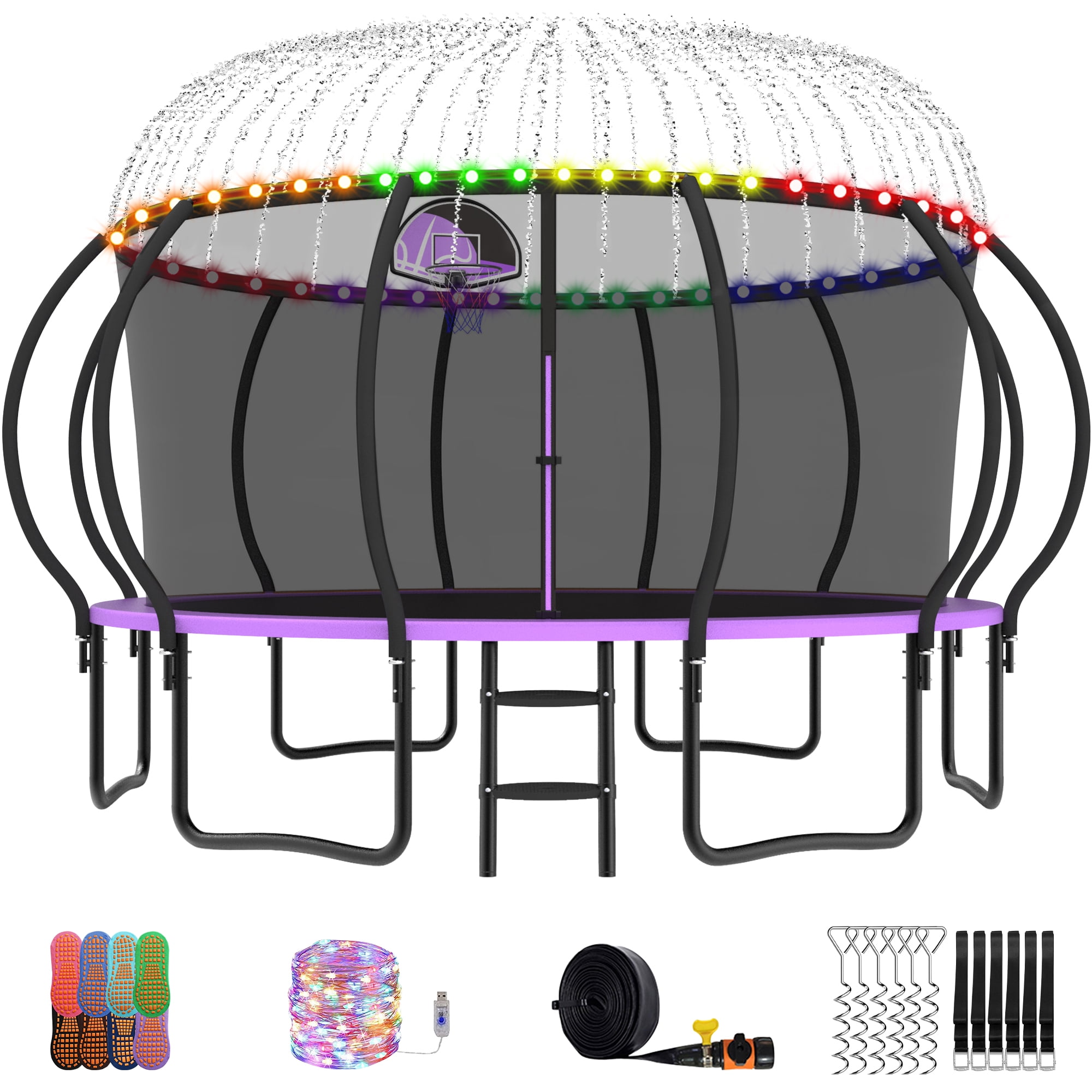 YORIN Trampoline, 15 FT Trampoline for 8-9 Kids Adults with Enclosure ...