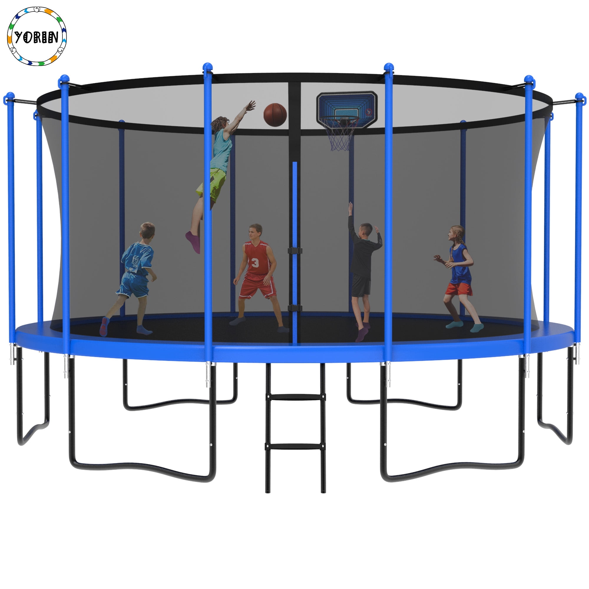 YORIN Trampoline, 15FT Trampoline for 7-8 Kids Adults with Enclosure ...