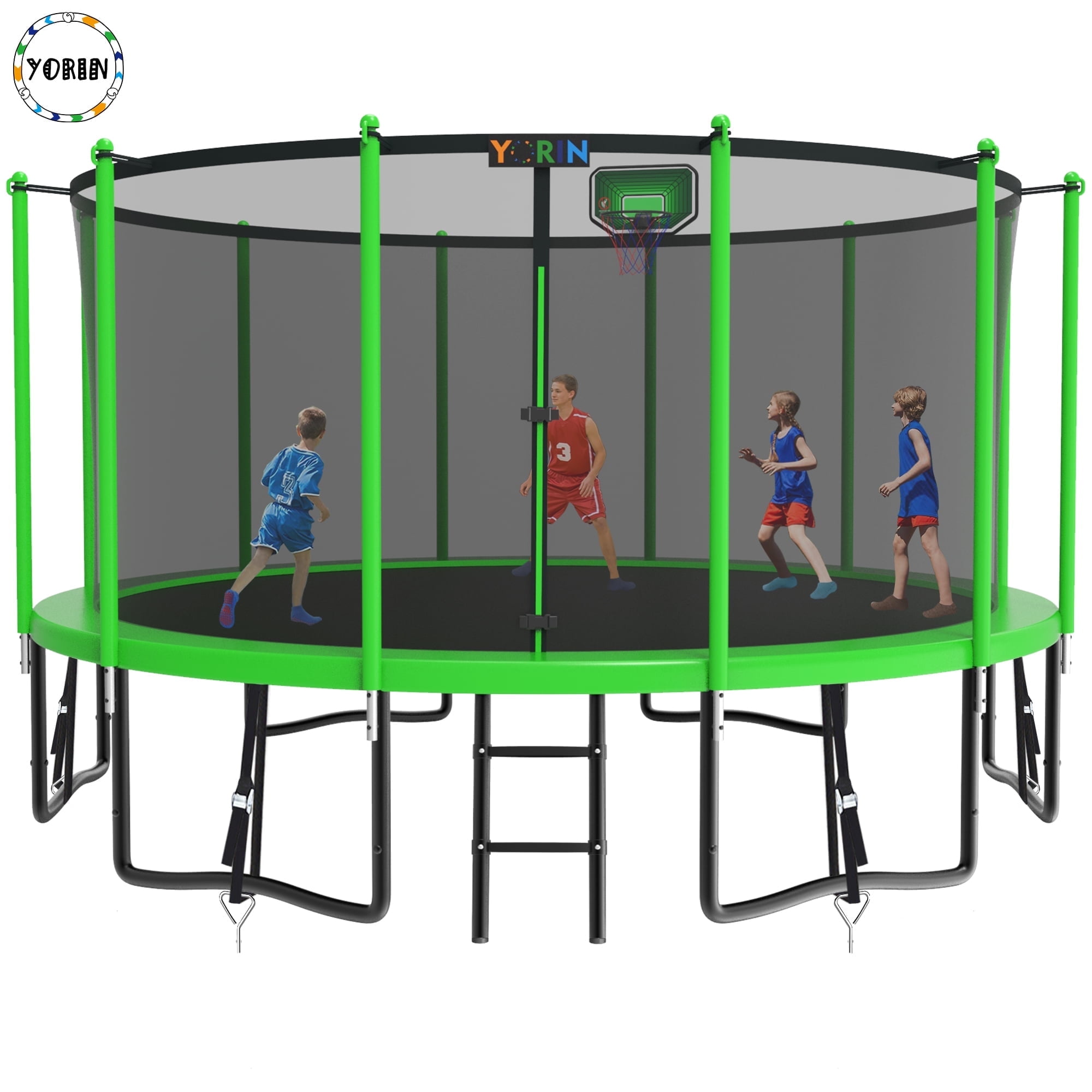 YORIN Trampoline, 15FT Trampoline for 7-8 Kids Adults with Enclosure ...