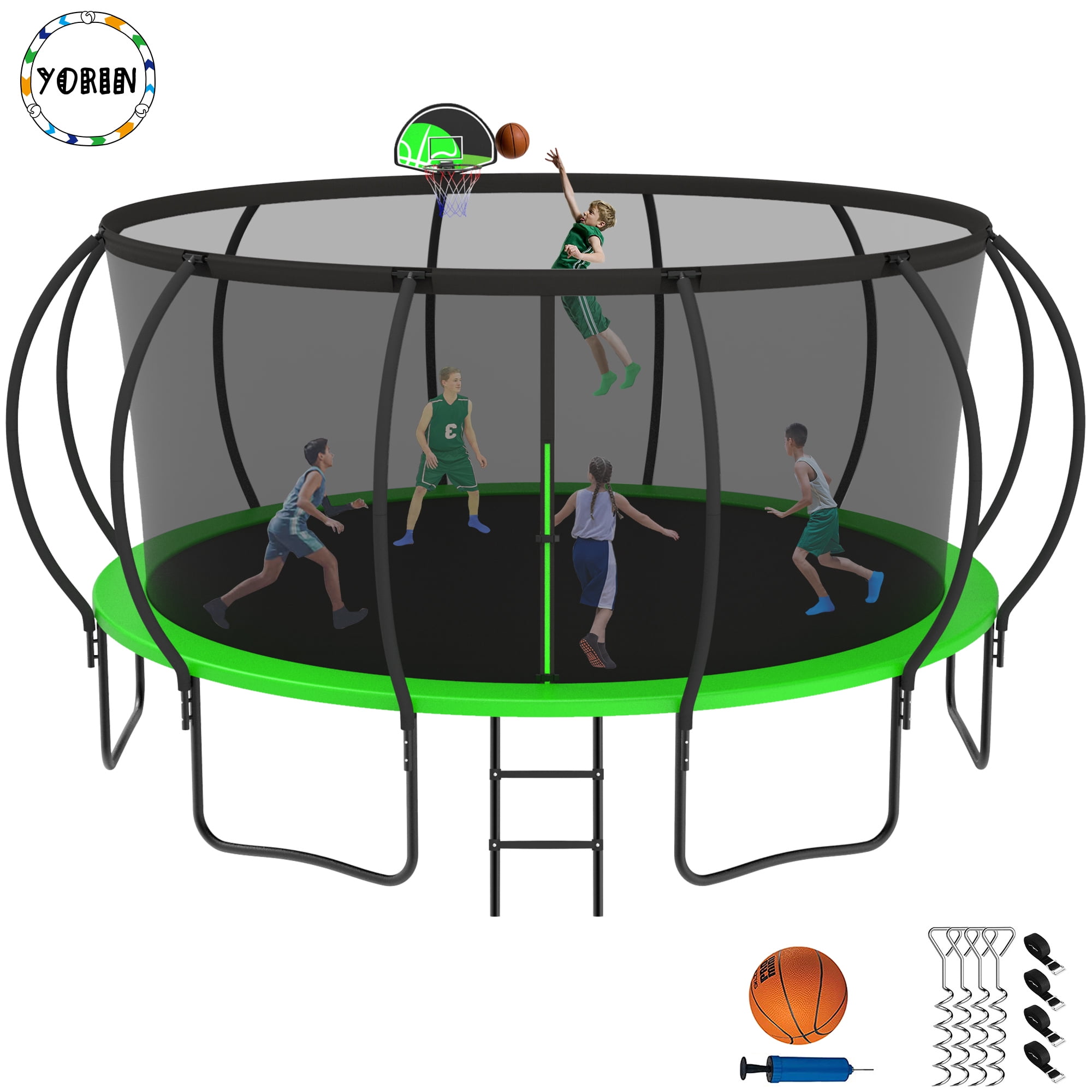 YORIN Trampoline, 15FT Trampoline for Adults and Kids, ASTM Approved ...