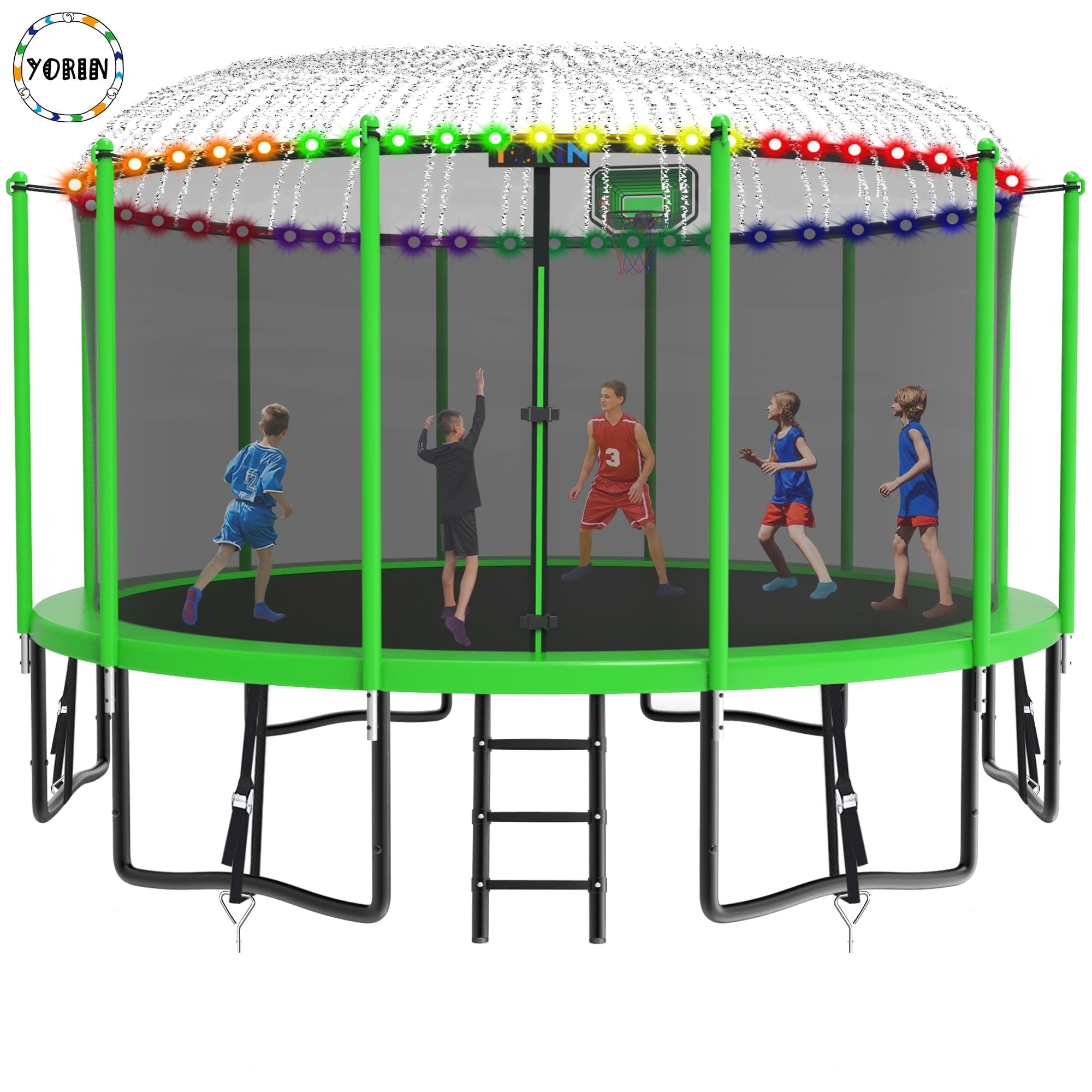YORIN Trampoline, 16FT Trampoline for 8-9 Kids Adults with Enclosure ...