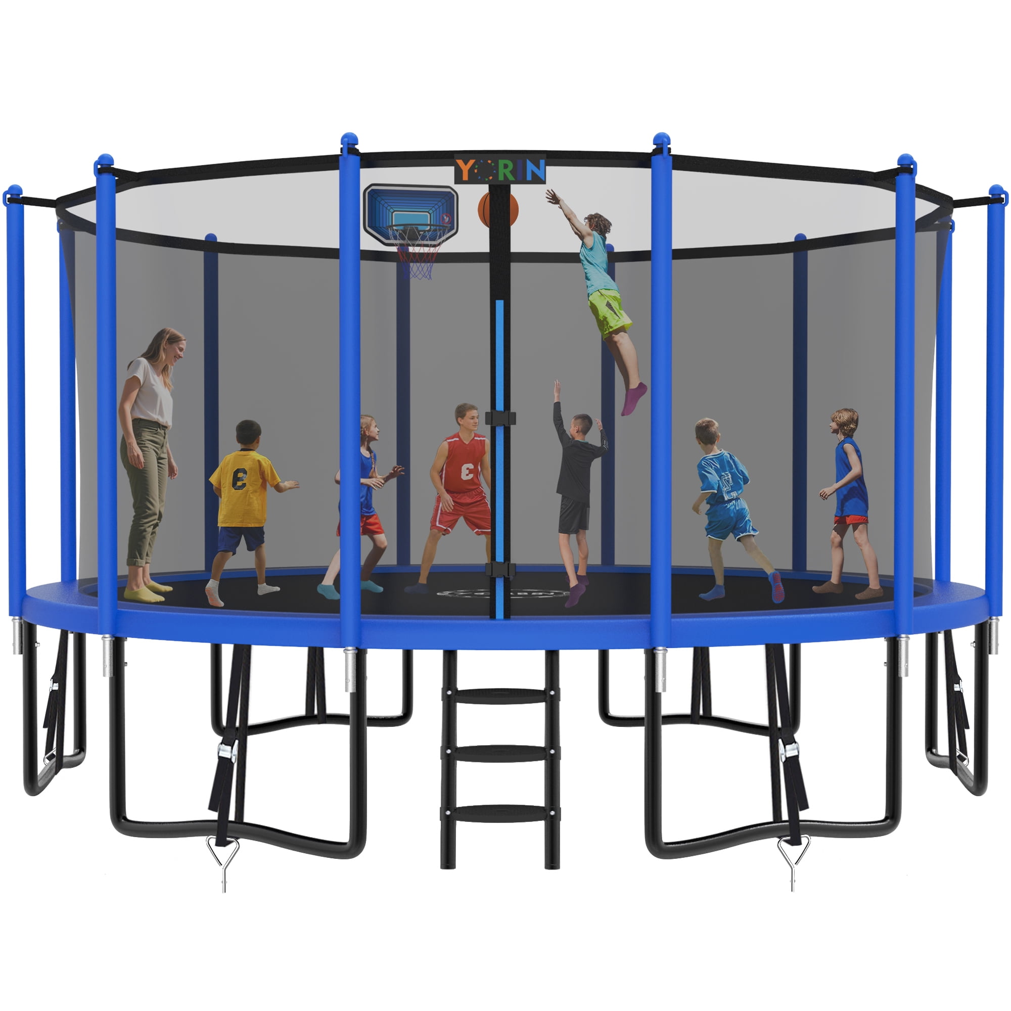 YORIN Trampoline, 16FT Trampoline for 8-9 Kids Adults with Enclosure ...