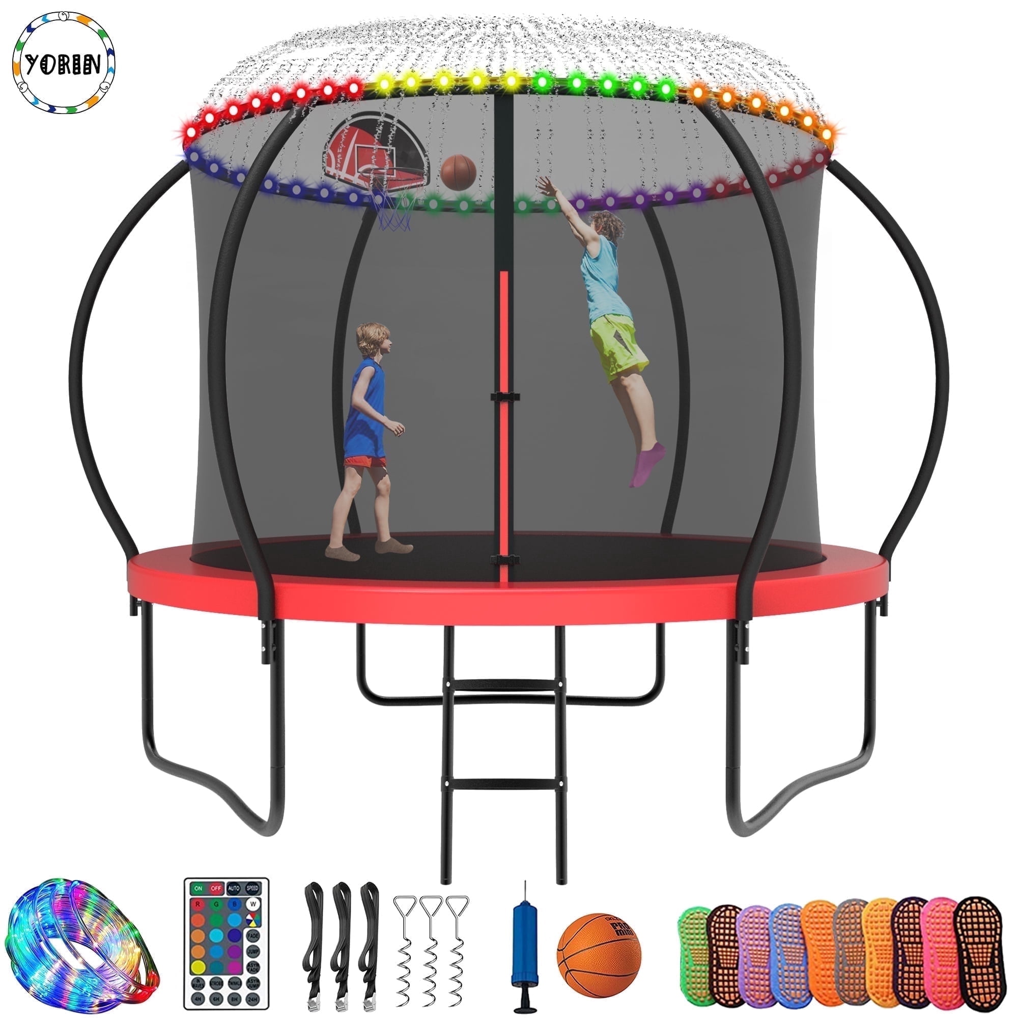 YORIN Trampoline for 2-3 Kids, 8FT Trampoline for Adults with Enclosure ...