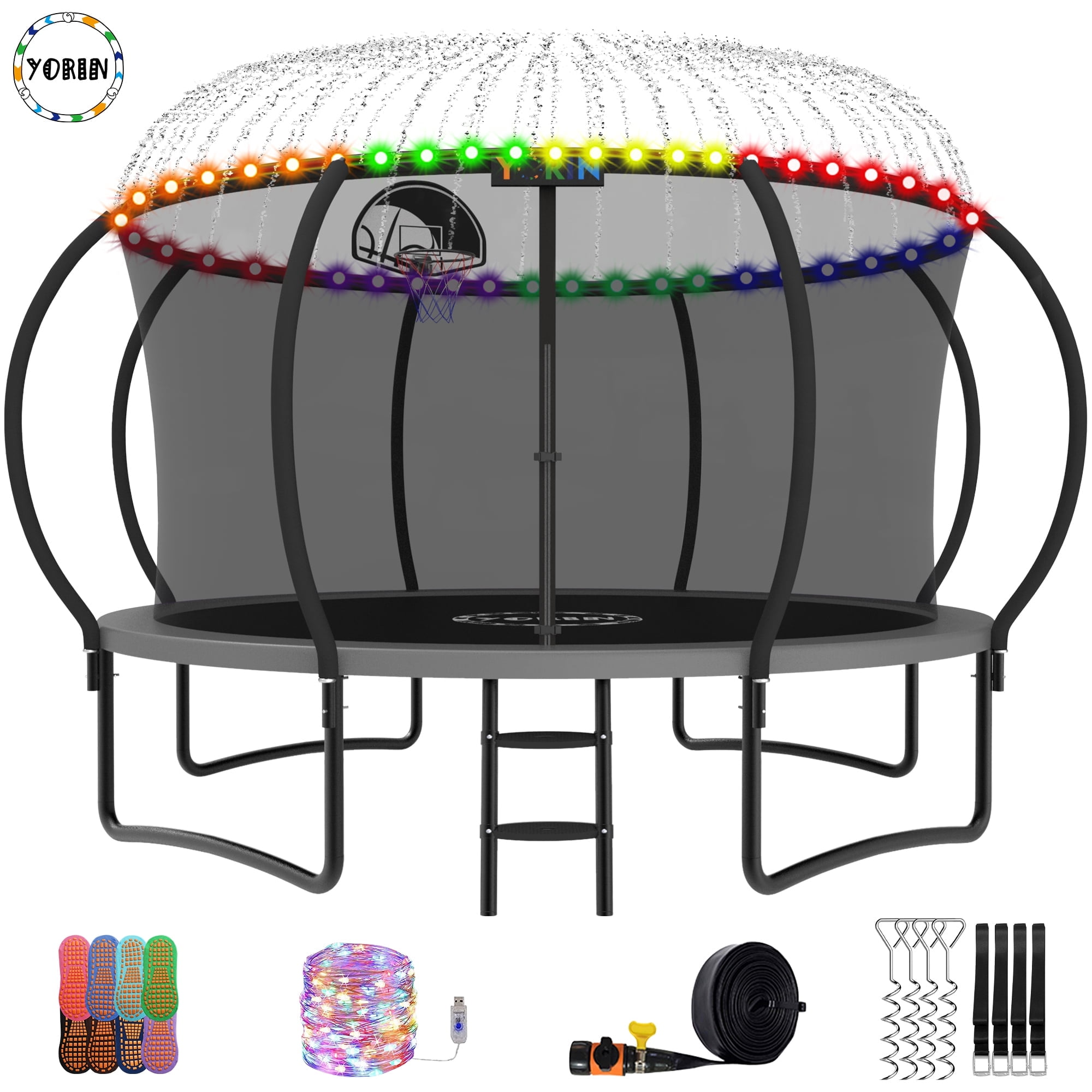 YORIN Trampoline for 5-6 Kids, 12 FT Trampoline for Adults with ...