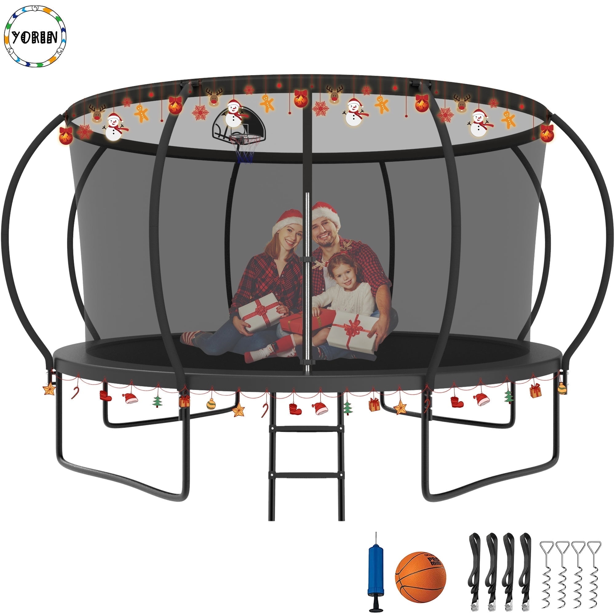 YORIN Trampoline for 7-8 Kids, 14 FT Trampoline for Adults with ...