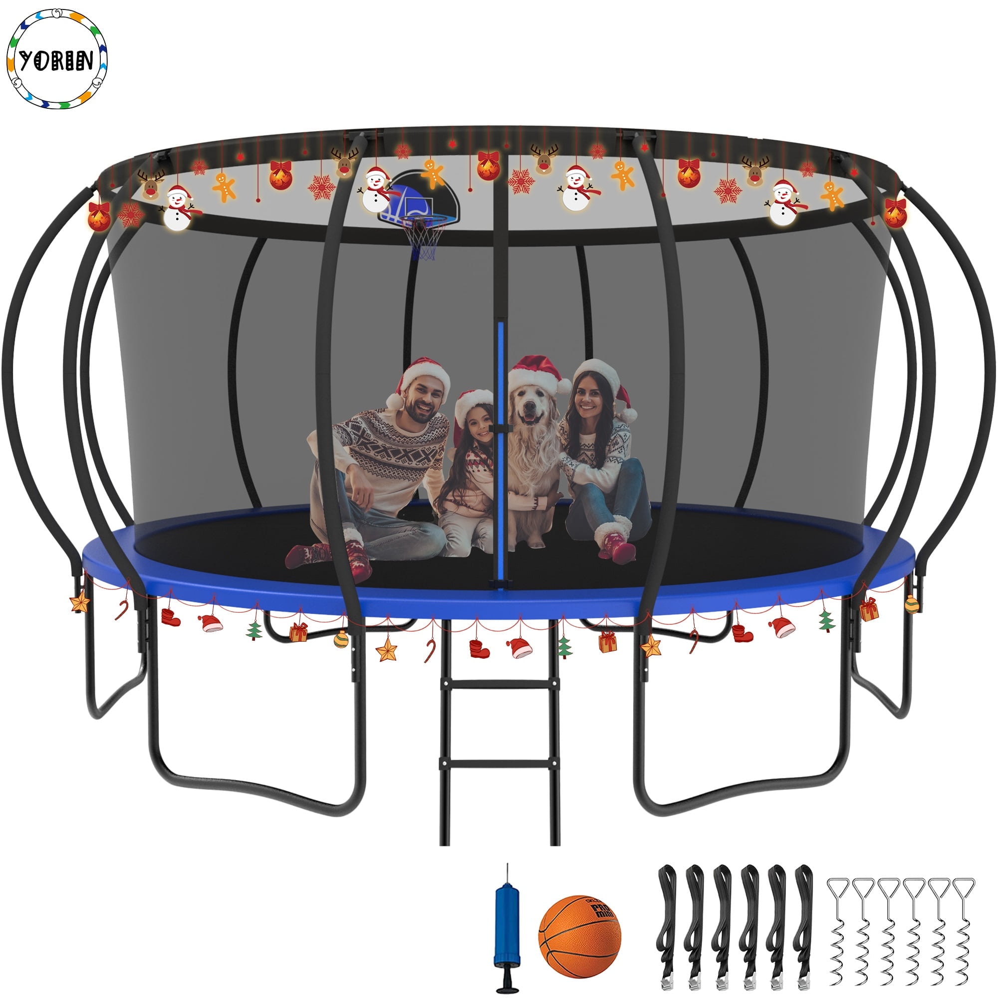 YORIN Trampoline for 8-9 Kids, 15 FT Trampoline for Adults with ...