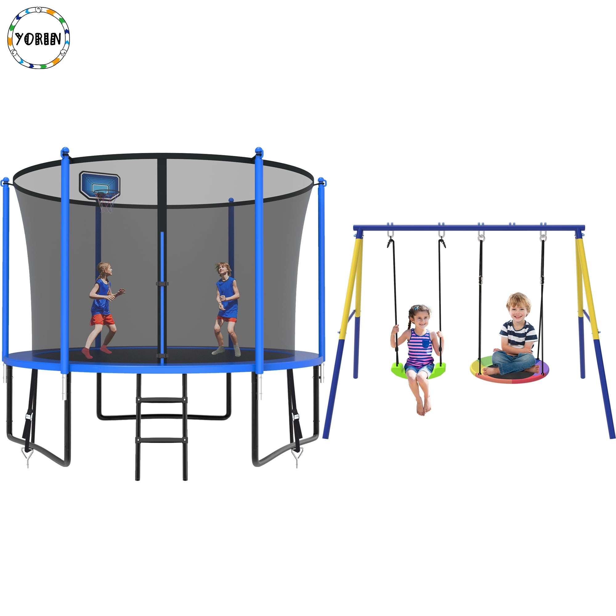 YORIN Trampoline, 800LBS 8FT Trampoline for 2-3 Adults/ Kids, with ...