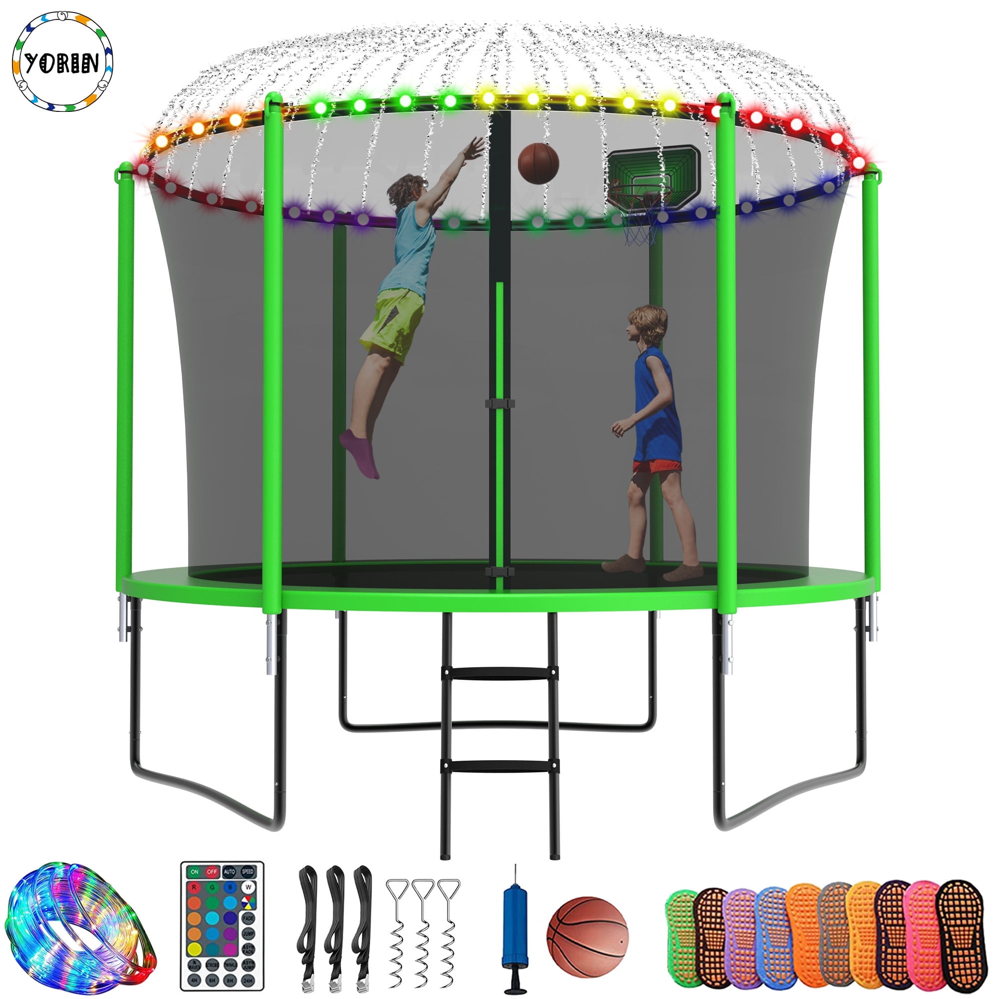 YORIN Trampoline, 8FT Trampoline for 2-3 Kids Adults with Enclosure ...