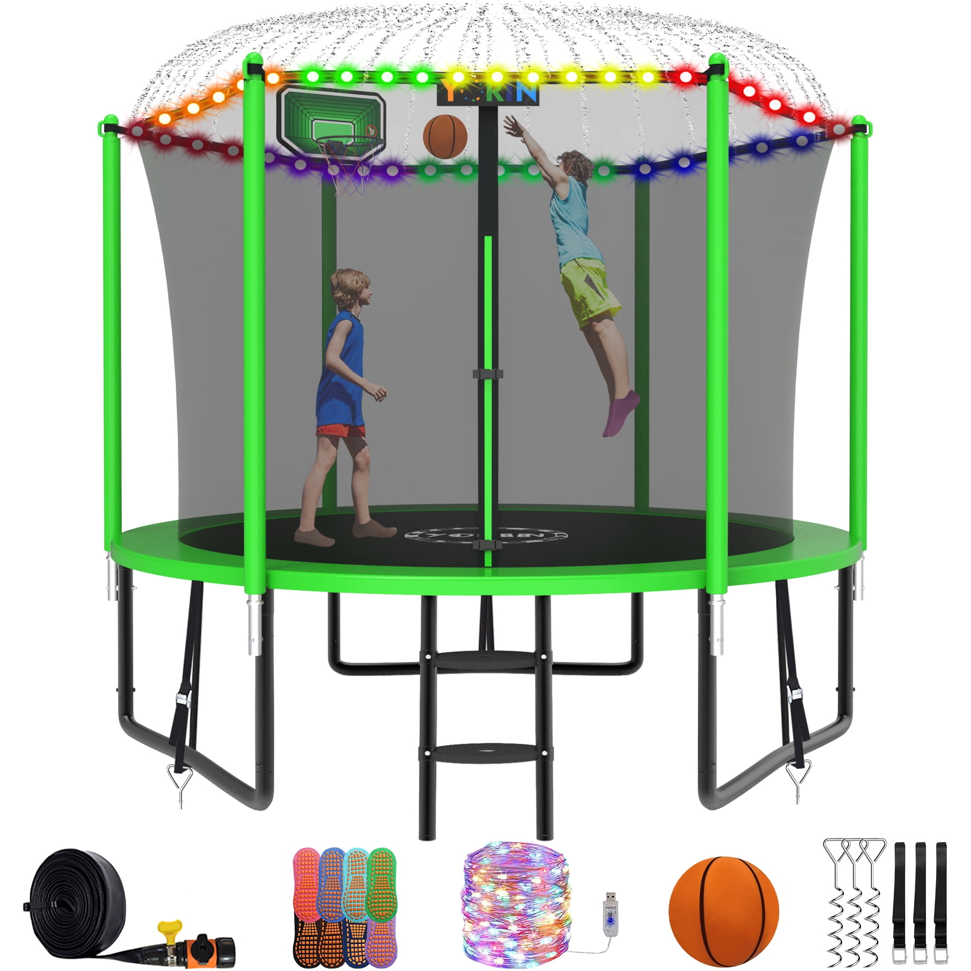 YORIN Trampoline, 8FT Trampoline for 2-3 Kids Adults with Enclosure ...