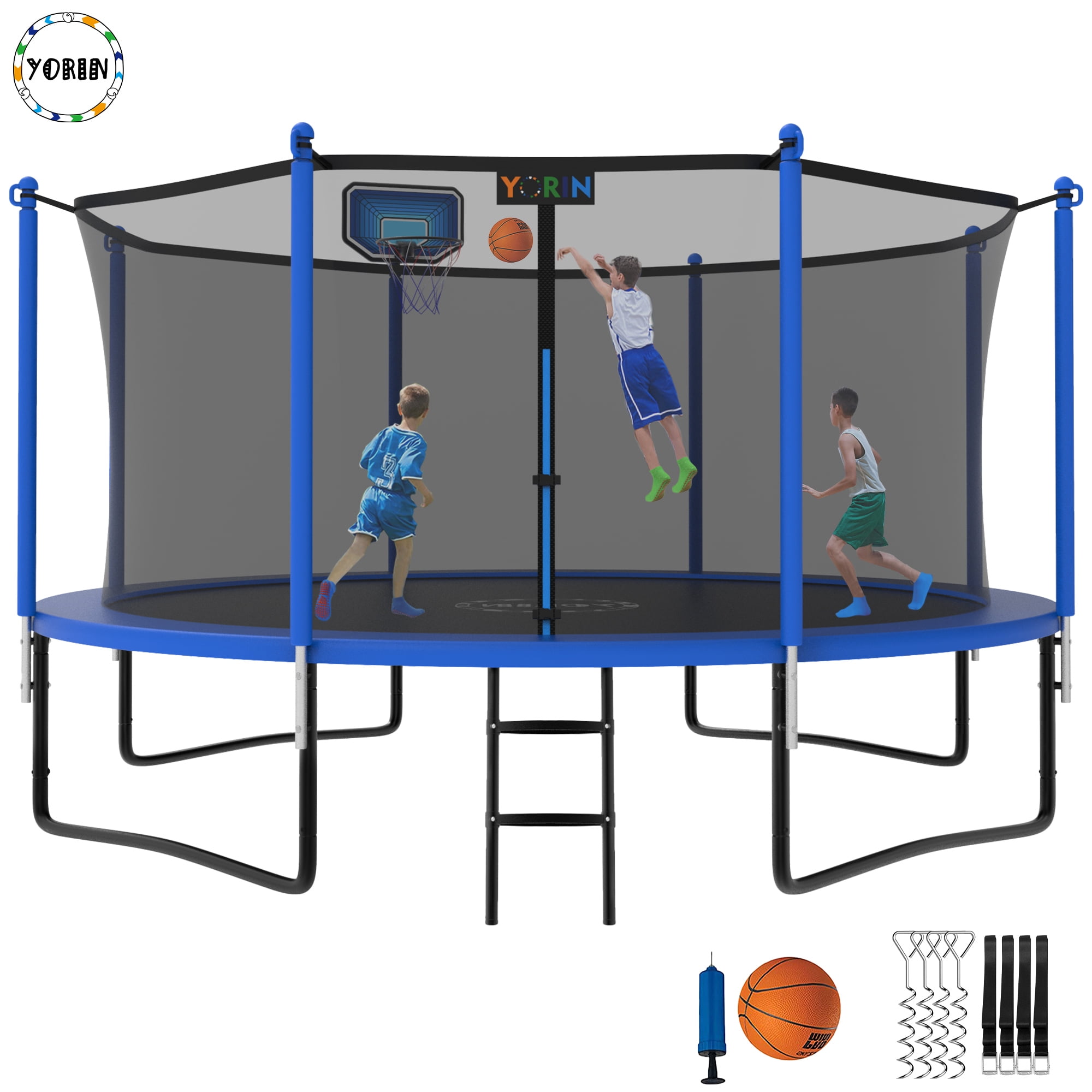 Free Shipping! YORIN Trampoline with Enclosure Net, 1200LBS 12FT ...