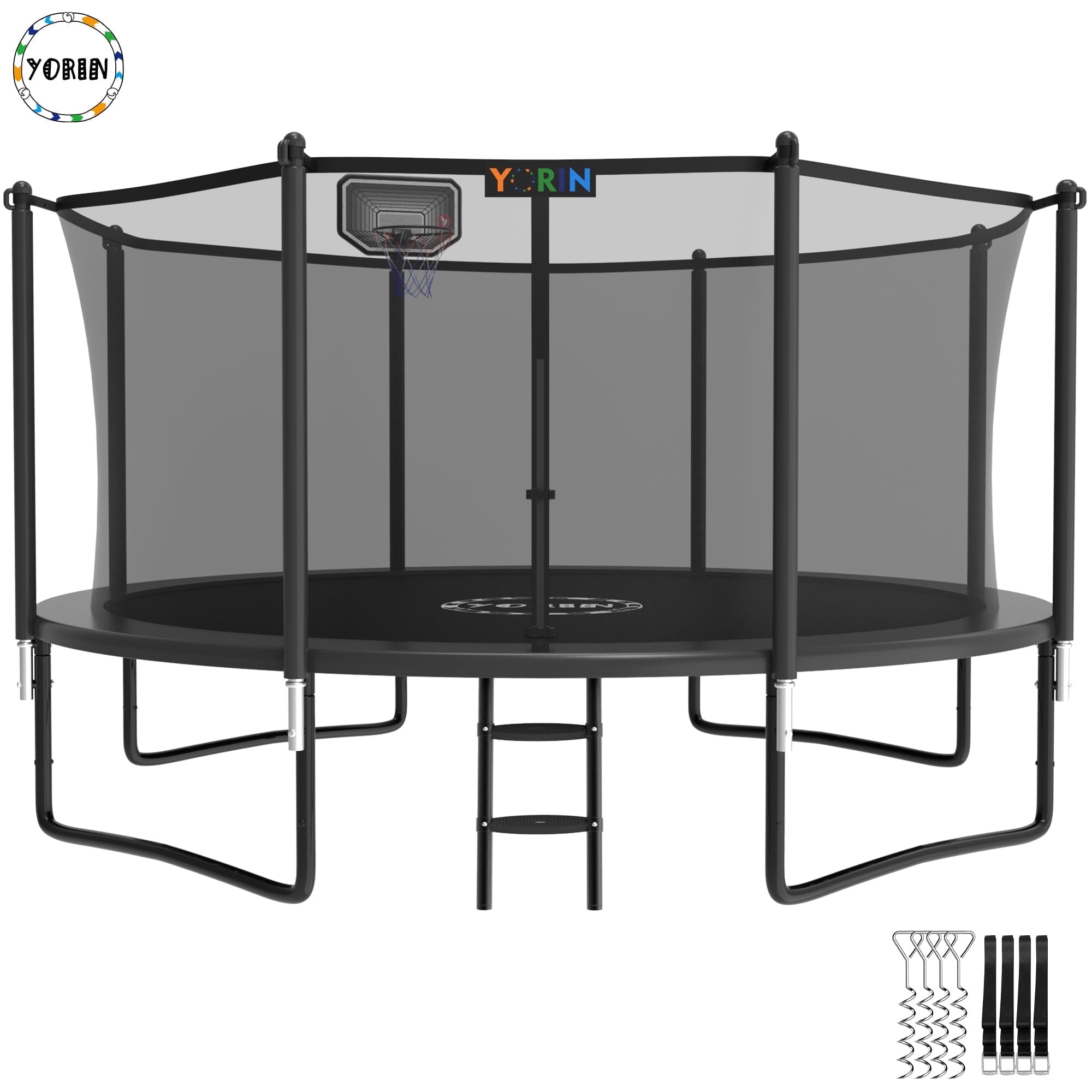 YORIN Trampoline with Enclosure Net, 12FT Outdoor Heavy Duty Kids and ...