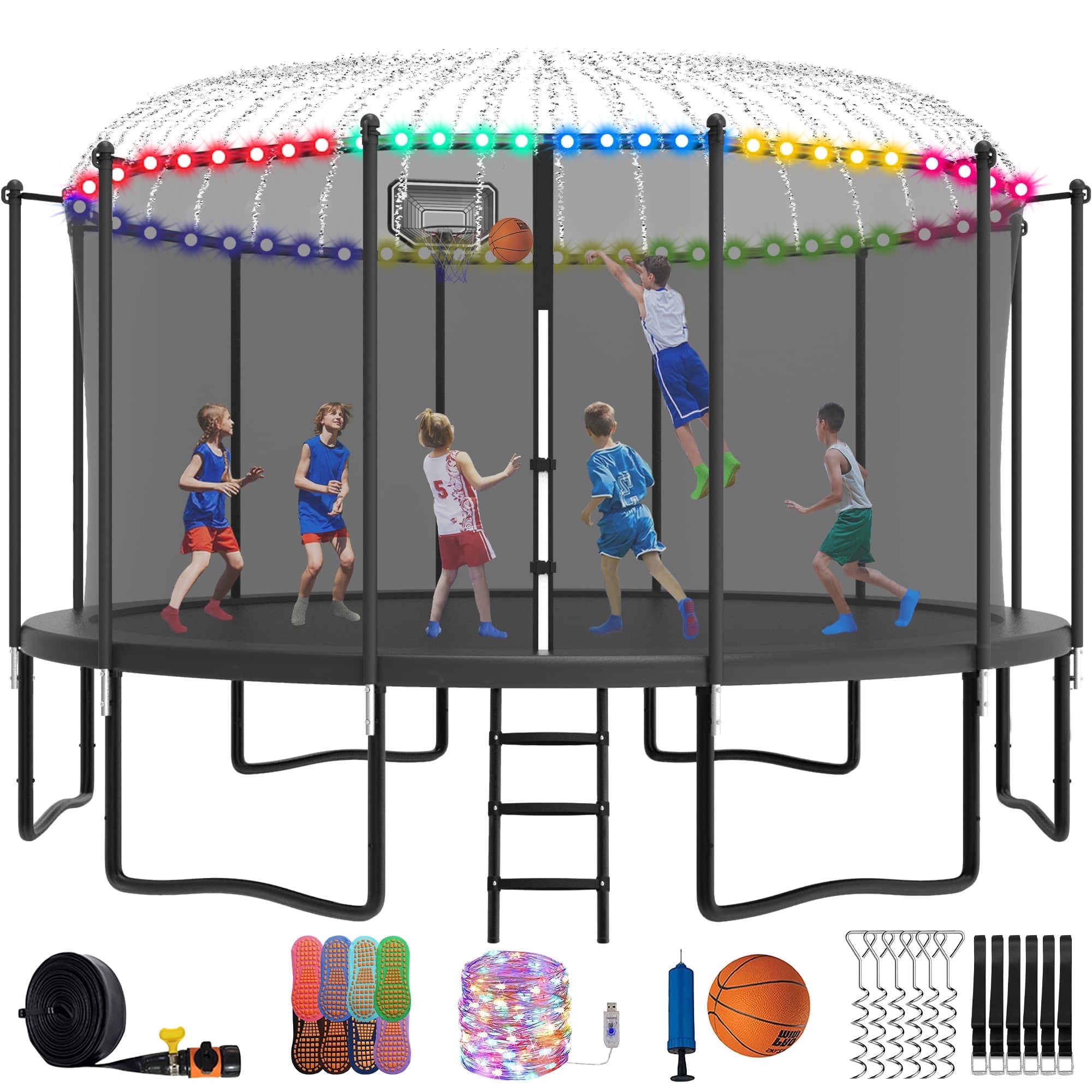 ORCC 450LBS Trampoline for Kids Adults,16 15 14 12 10 8ft Outdoor ...