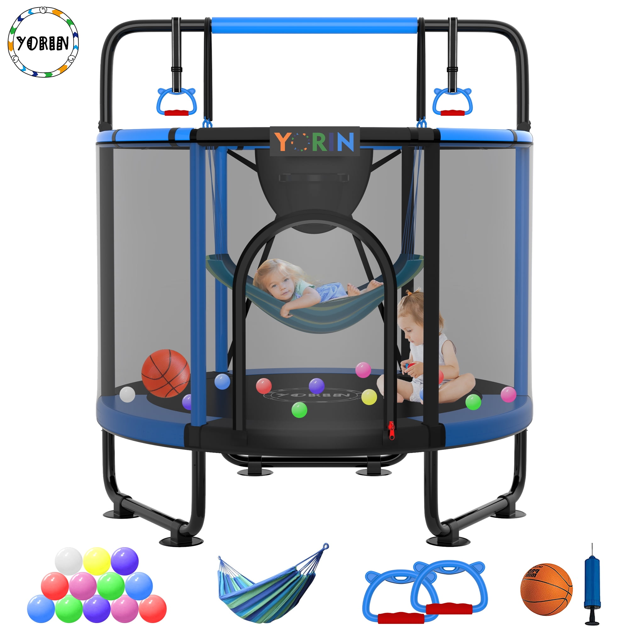 YORIN Trampoline for Kids, 55'' Toddler Mini Trampoline with Enclosure ...