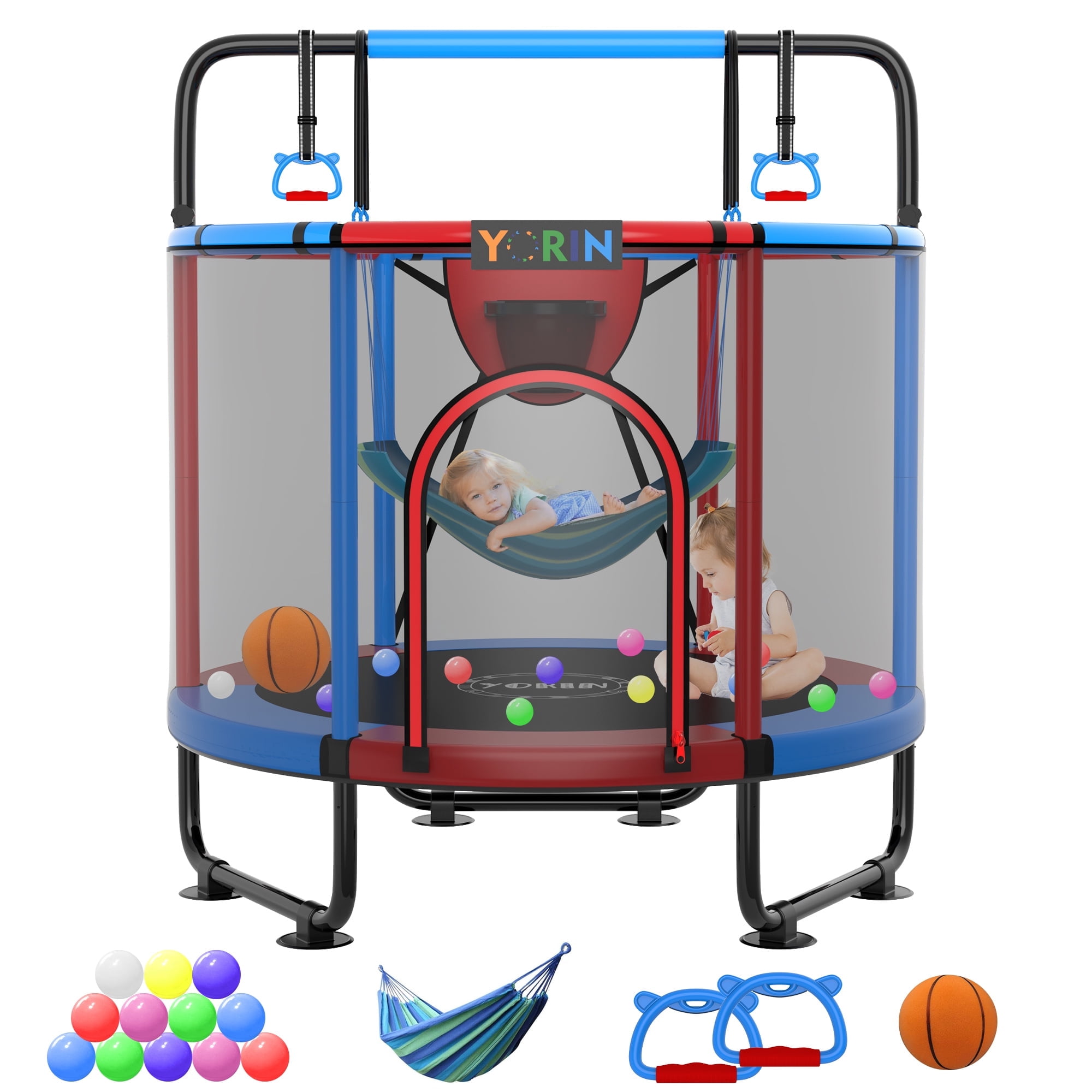 YORIN Trampoline for Kids, 55'' Toddler Mini Trampoline with Enclosure ...