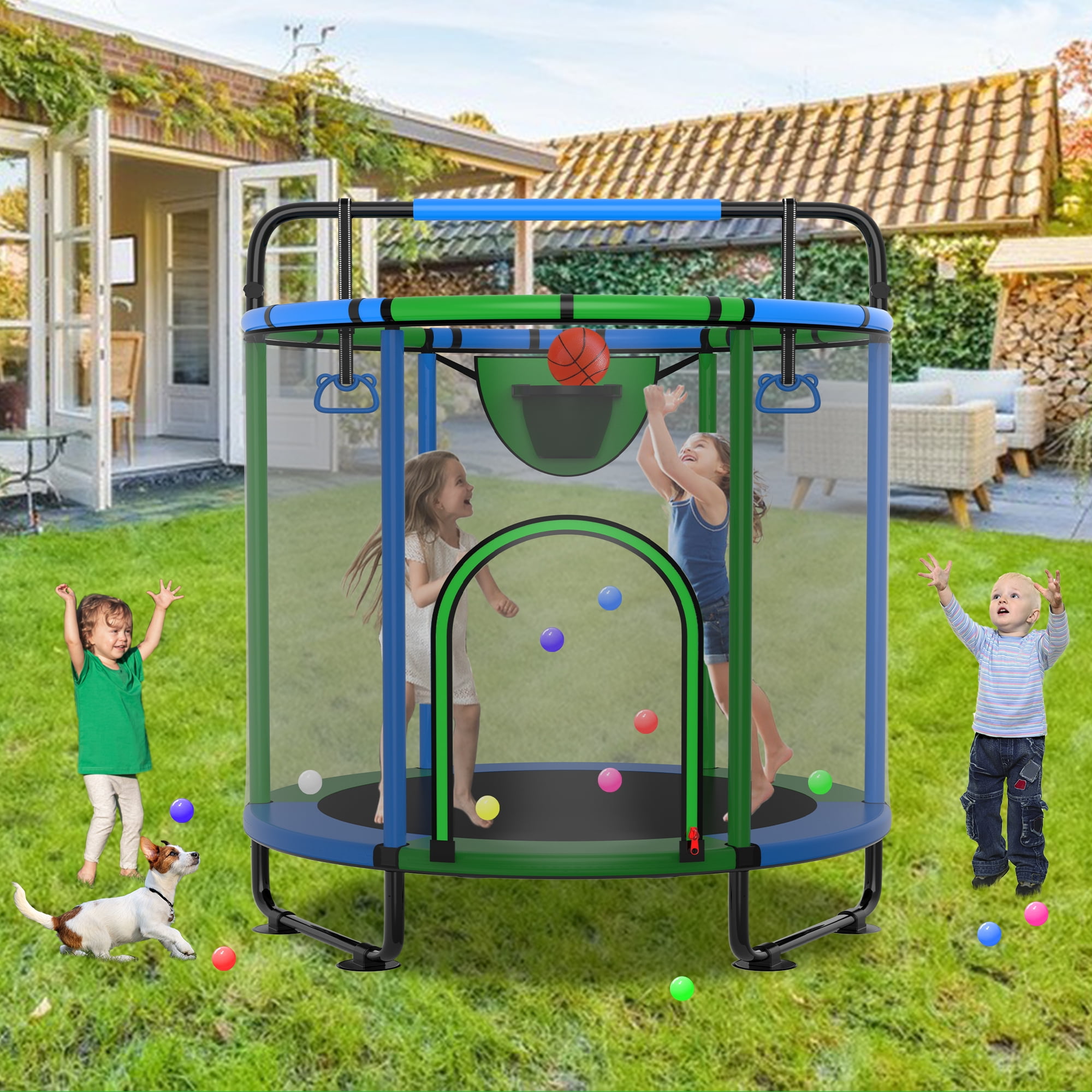 YORIN Trampoline for Kids, 60'' Mini Trampoline for Toddlers with Swing ...