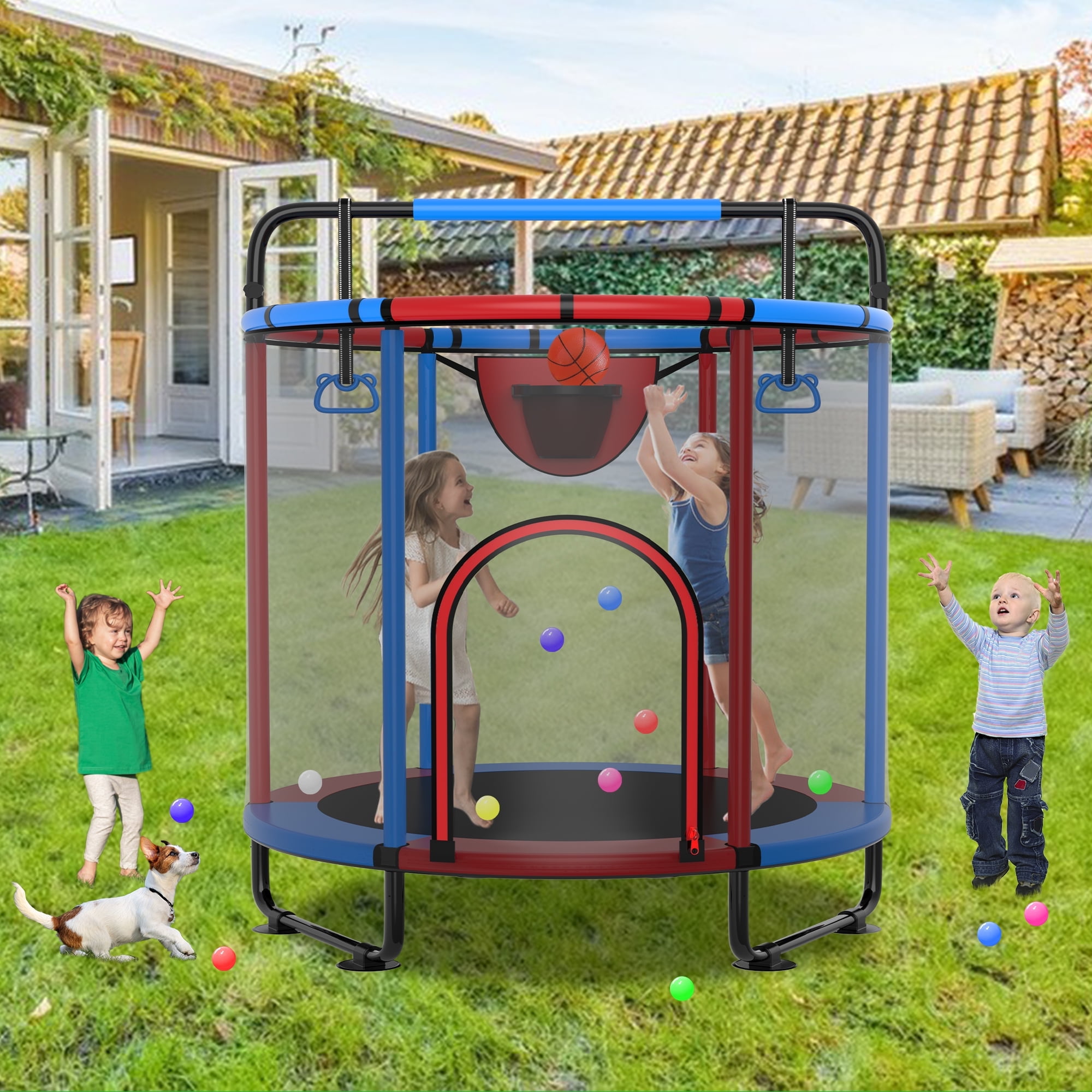YORIN Trampoline for Kids, 60'' Mini Trampoline for Toddlers with Swing ...