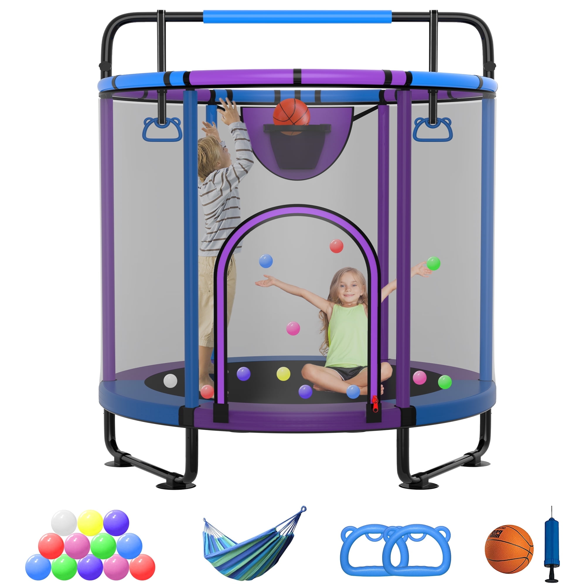 YORIN Trampoline for Kids, 60'' Toddler Mini Trampoline with Enclosure ...