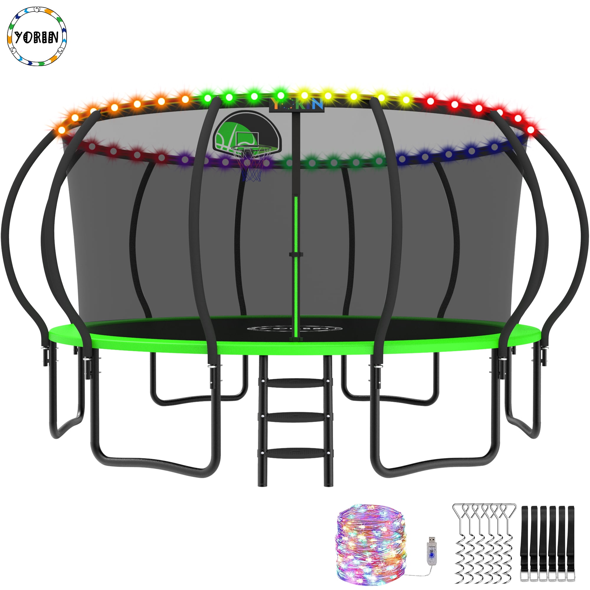 YORIN Trampoline with Trampoline Light, 1500LBS 16FT Trampoline for 10 ...