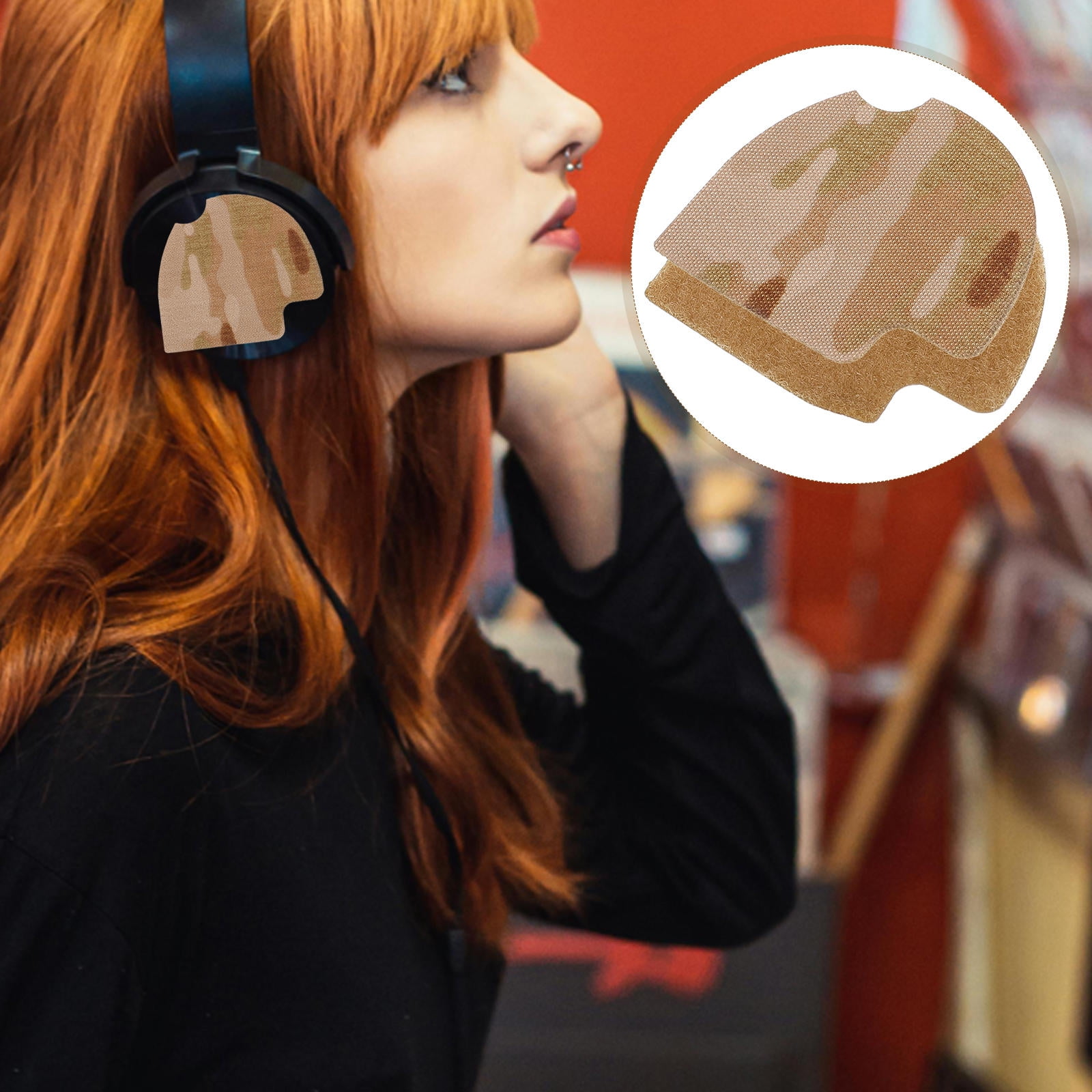 YOSADIER 1 Pair Khaki Cordura Fabric Headphone Sticker for Hunting and ...