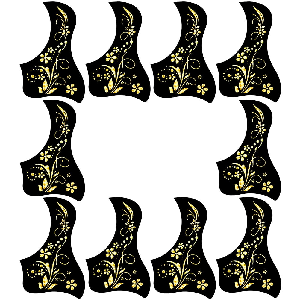 YOSADIER 10Pcs Bass Pick Guards Protection PVC Black Gold for Music ...