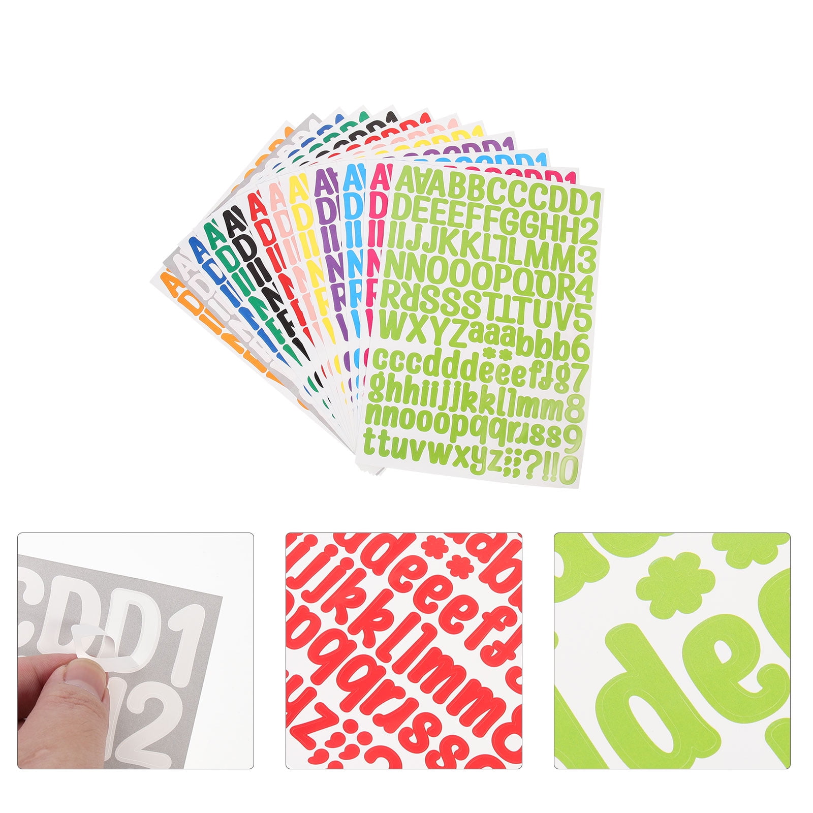 YOSADIER 12 Sheets Letter Adhesive Stickers PVC Red Chic Design for ...