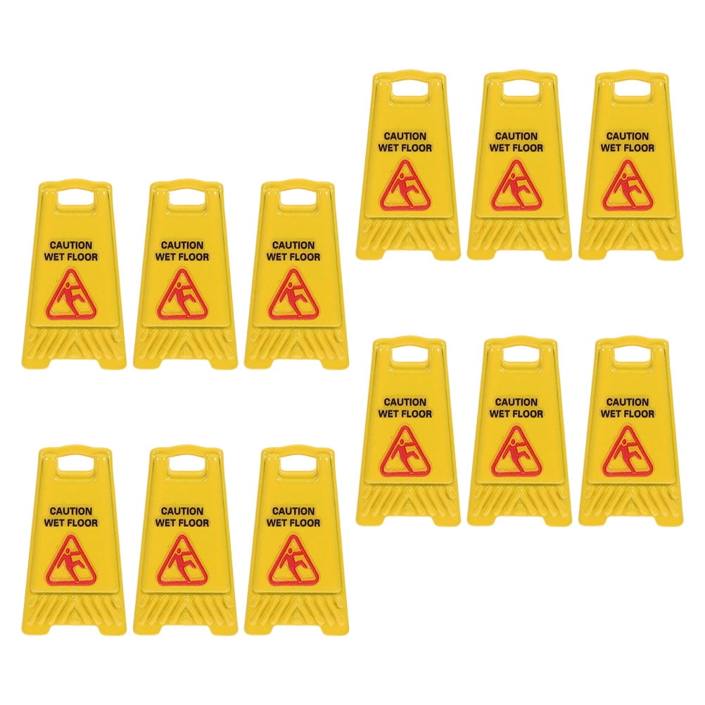 YOSADIER 12Pcs Miniature Warning Sign For Pretend Play Educational Tool ...