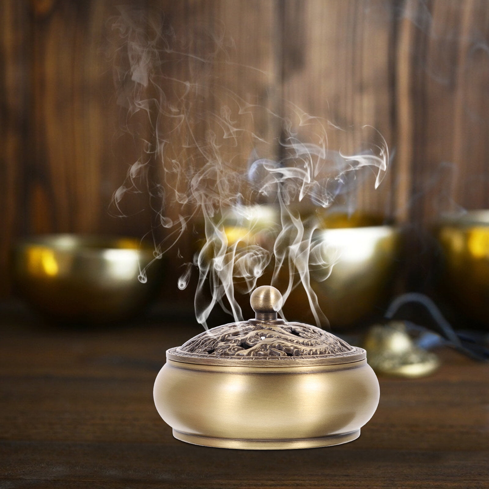 YOSADIER 1Pc Golden Copper Incense Holder Creative Censer Decor for ...