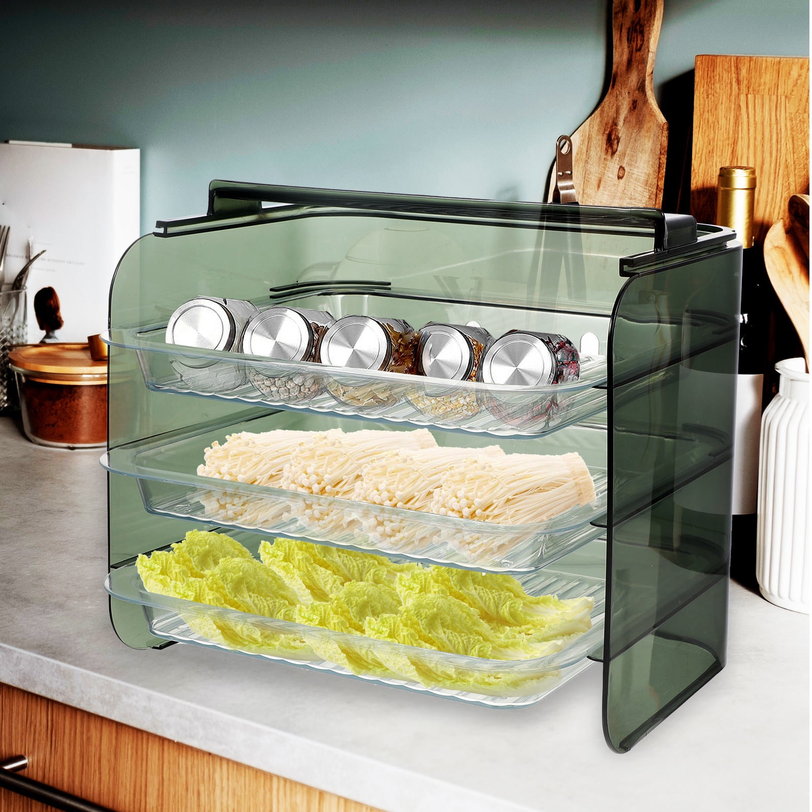 YOSADIER 1Pcs Kitchen Plate Rack Green Color 3 Layers For Parties And ...