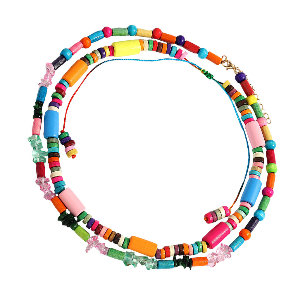 YOSADIER 2Pack Ethnic Necklace Multi-layered Collarbone Chains for ...