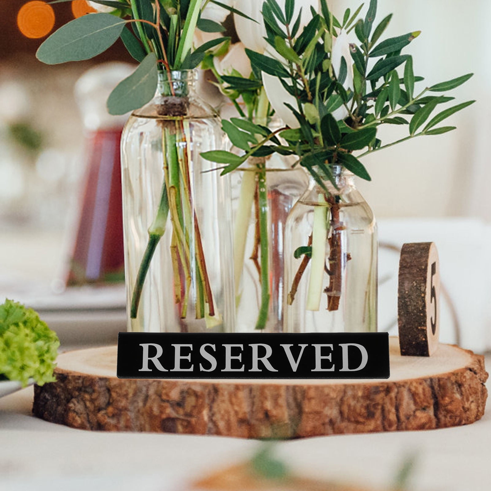 YOSADIER 3Pcs Wedding Memorial Reserved Chair Sign Black Acrylic ...