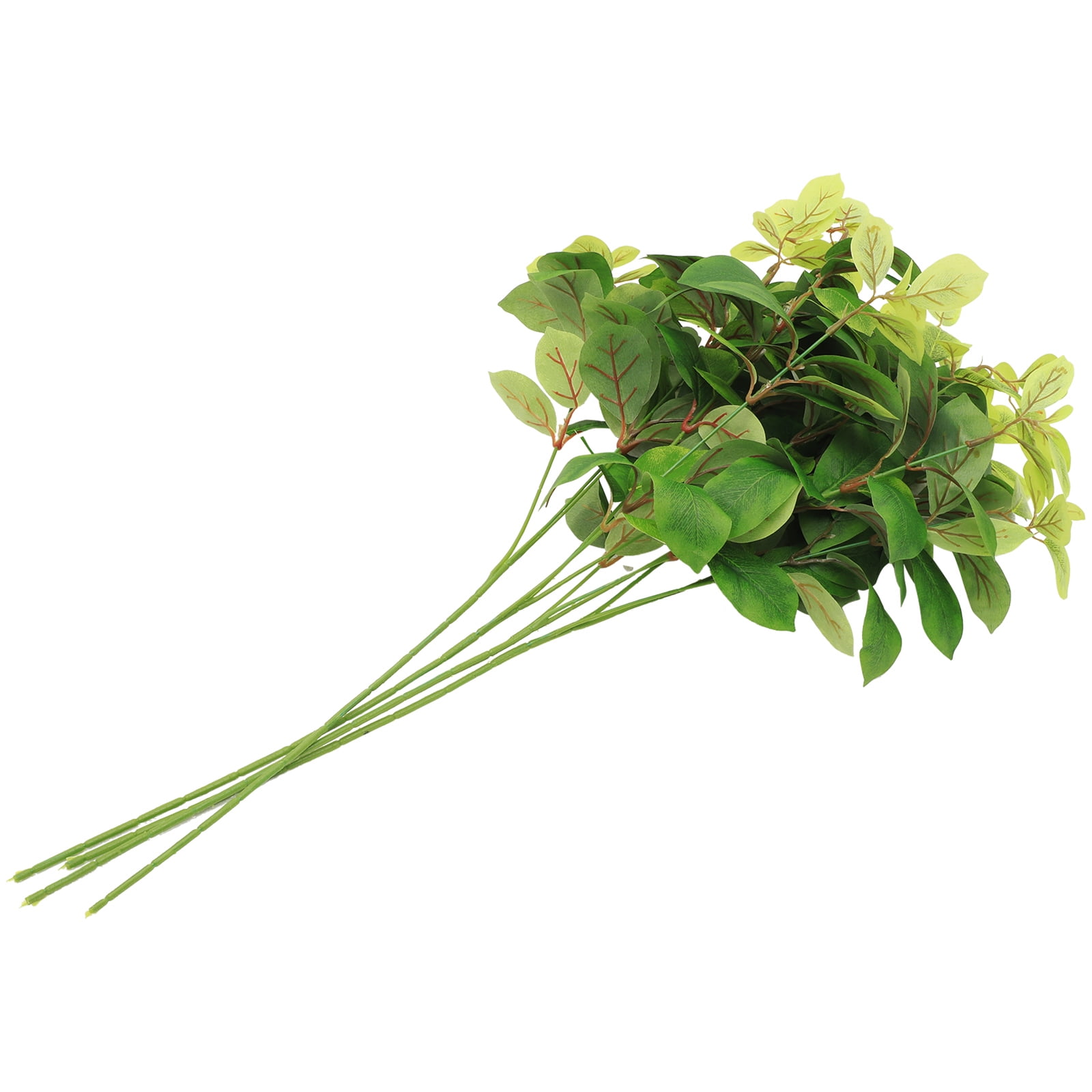 YOSADIER Artificial Greenery Stems 4 Pcs Green Silk Leaves Plastic Wire ...
