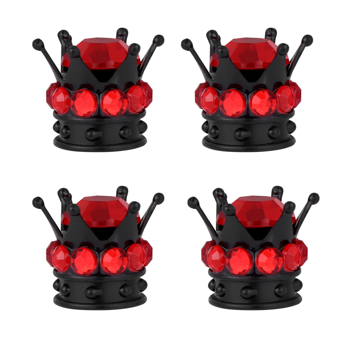 YOSADIER 4Pcs Valve Caps for Car Tyres in Black Red ABS Prevent Leakage ...
