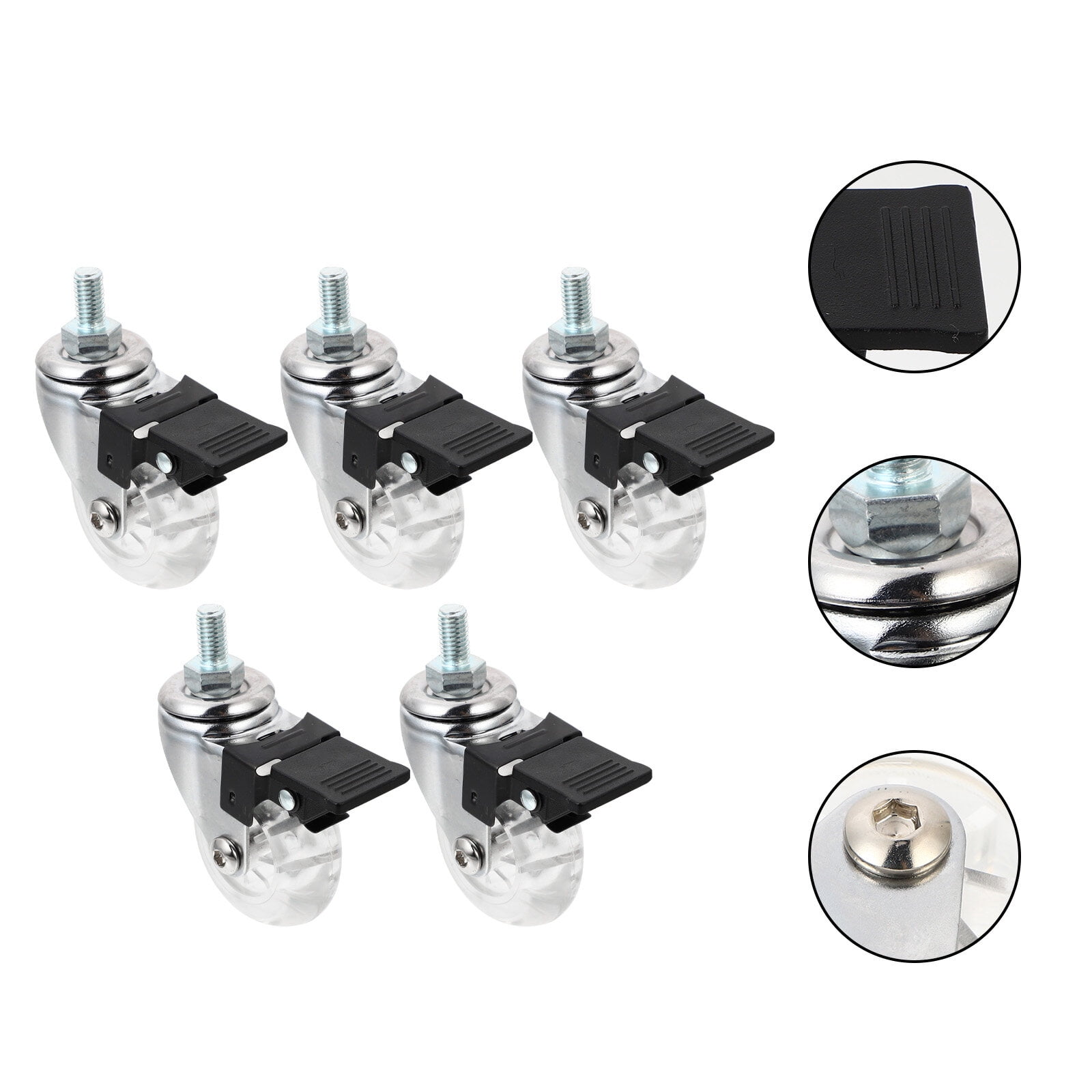 YOSADIER 5Pcs Round Caster Wheels Small Castor Wheels For Furniture 2 ...