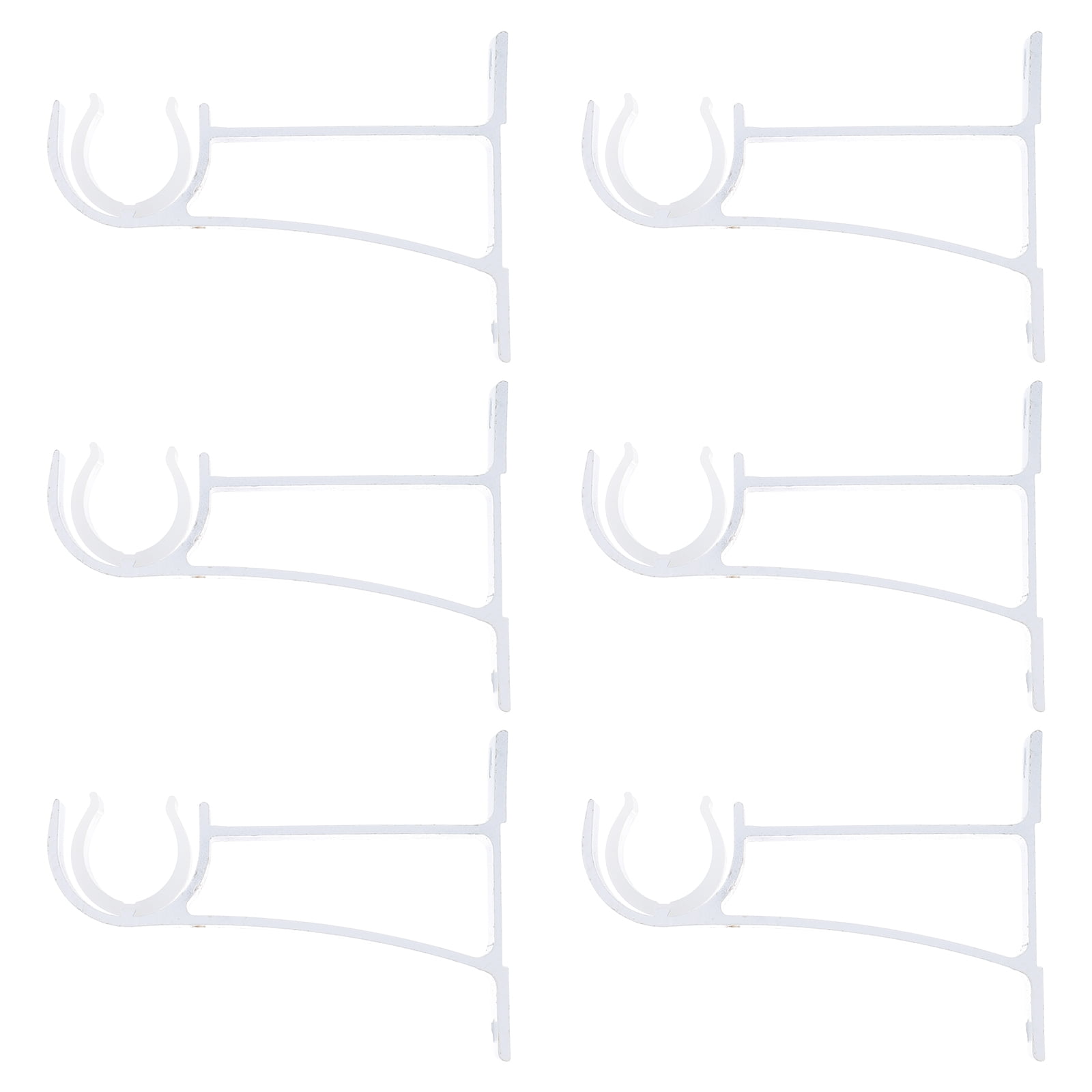 YOSADIER 6Pack White Curtain Rod Brackets Aluminum Alloy Rectangular ...