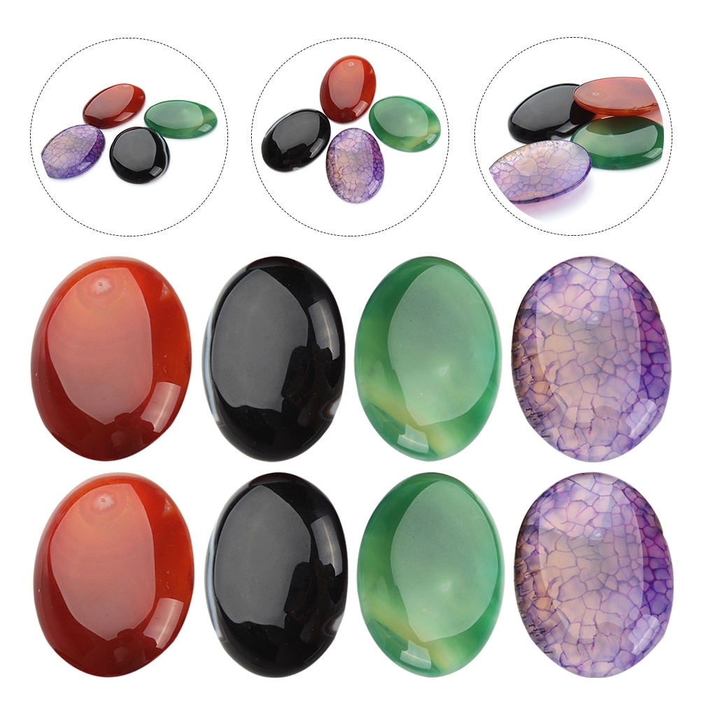 YOSADIER 6Pcs Diy Agate Gemstone Pendant Assorted Color Stone for ...