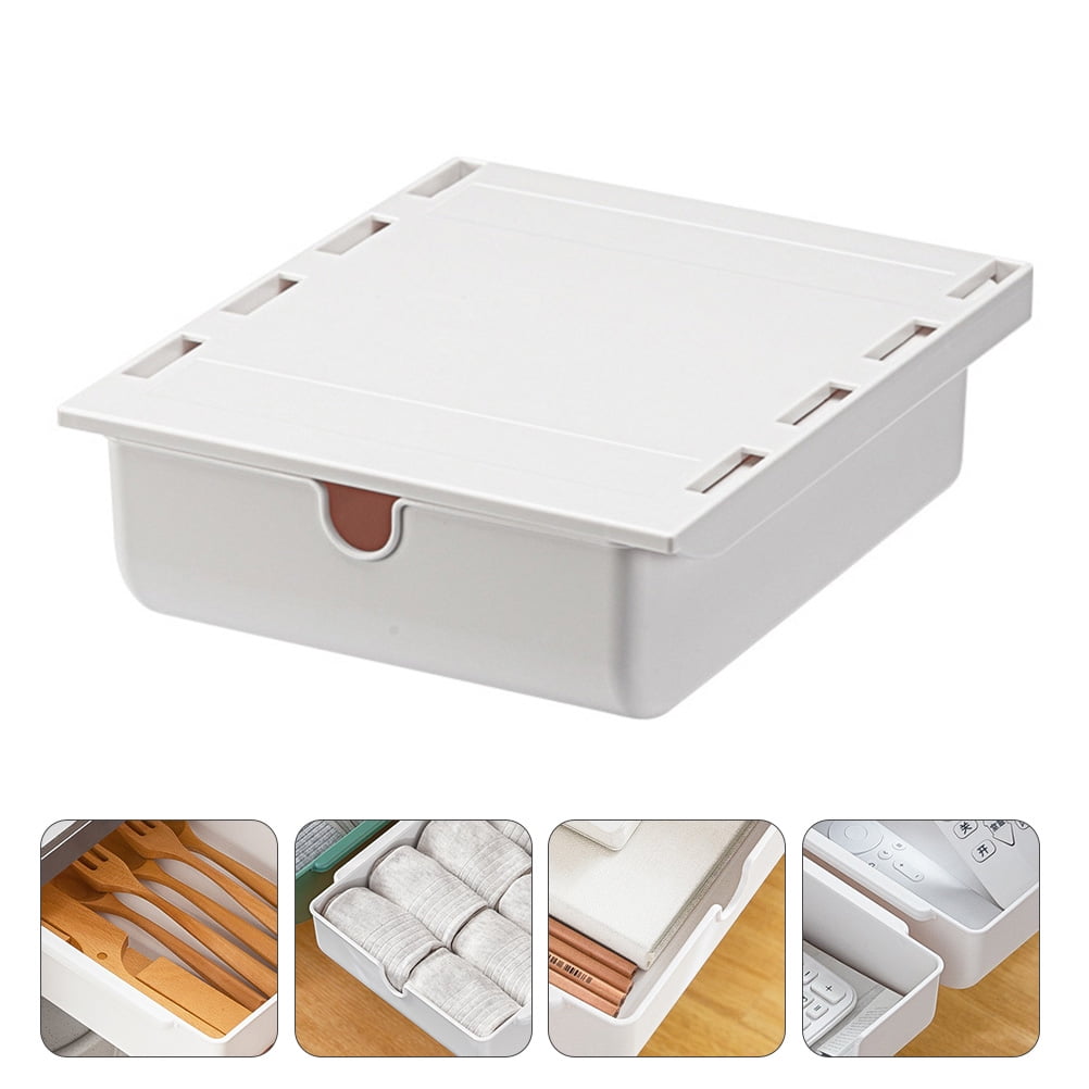 YOSADIER 9.3x7.8in 1Pack Hidden Storage Box for Under Bed Use in White ...