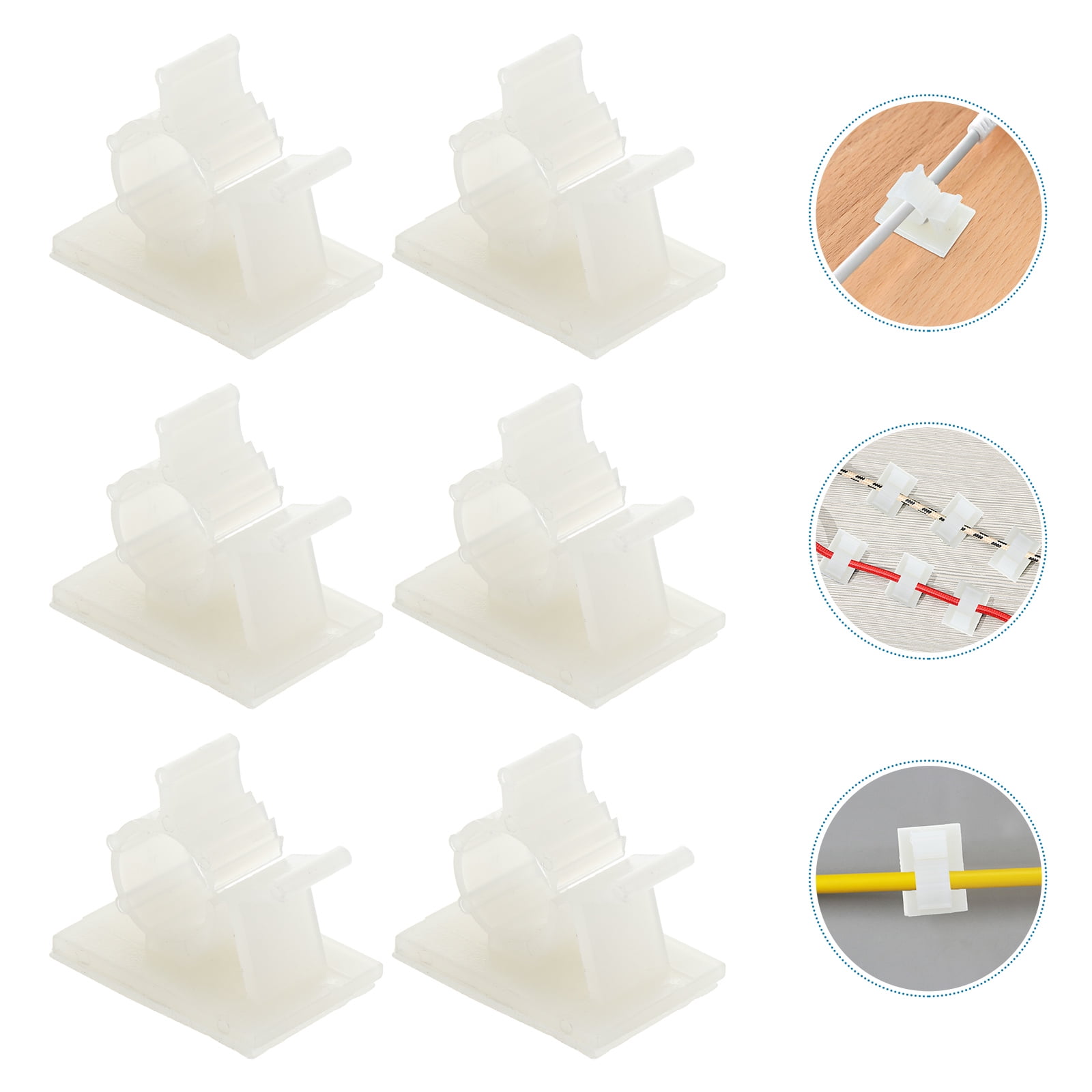 YOSADIER Cord Organizer 100Pcs Set for Desk in White Nylon Cable ...