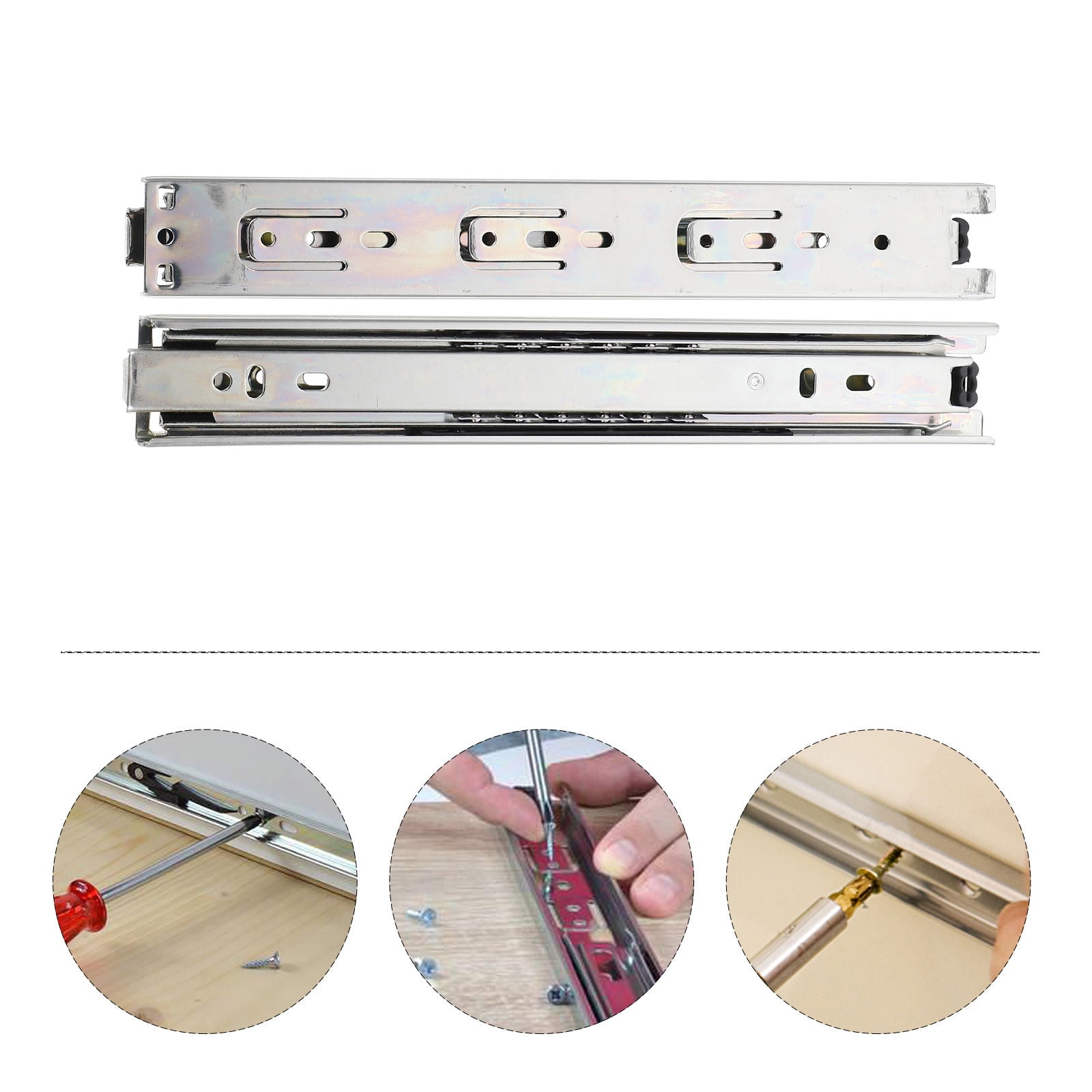 YOSADIER Durable Drawer Slide Rails 2 Pairs Cold Rolled Steel for ...