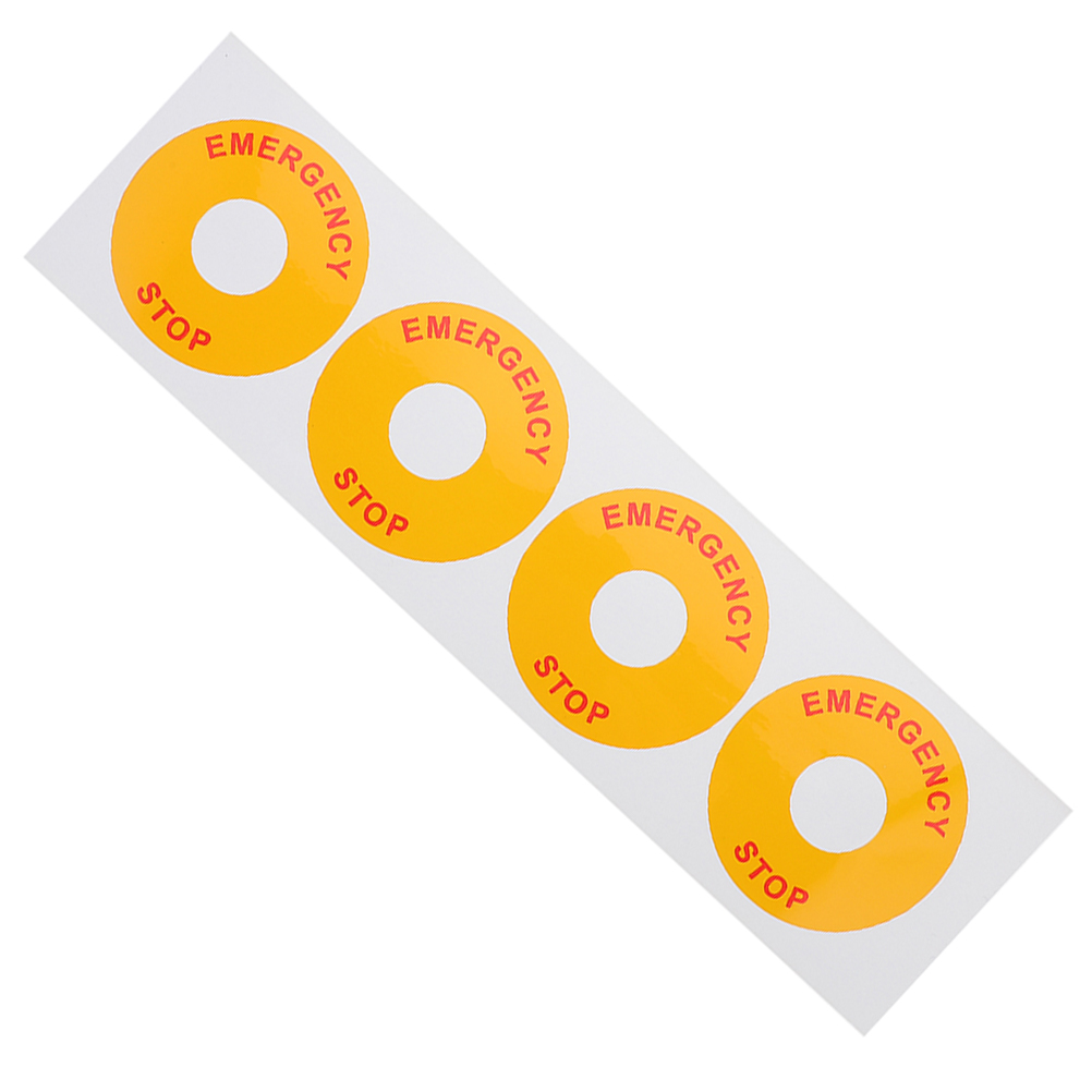 YOSADIER Emergency Stop Label 4Set Yellow Paper Emergency Warning ...