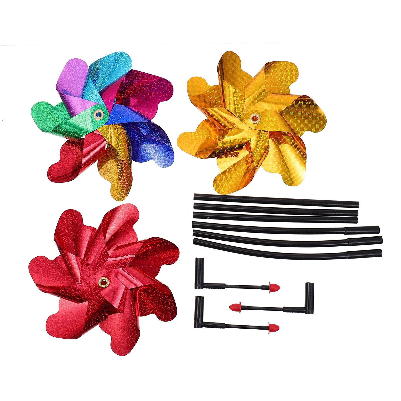 YOSADIER Garden Pinwheels Outdoor Windmill Toys Reflective PVC in Pcs ...