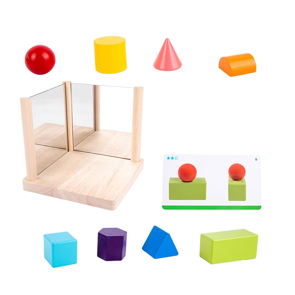 YOSADIER Mirror Blocks Toy 1 Set for Toddlers Geometric Thinking Ability and Fine Motor Skill ...