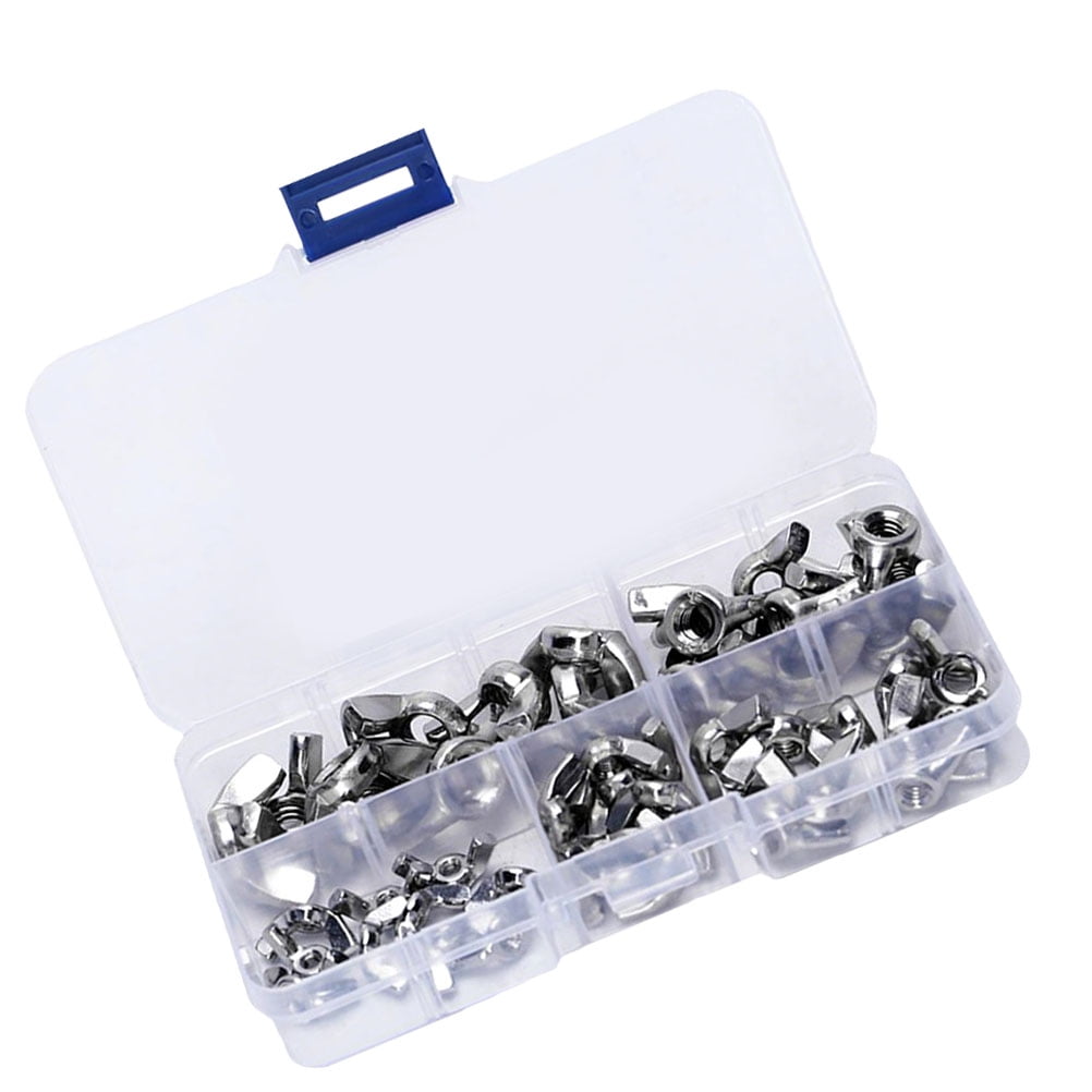 YOSADIER Stainless Steel Screw Nut 50Pcs for Shop Maintenance in Silver ...