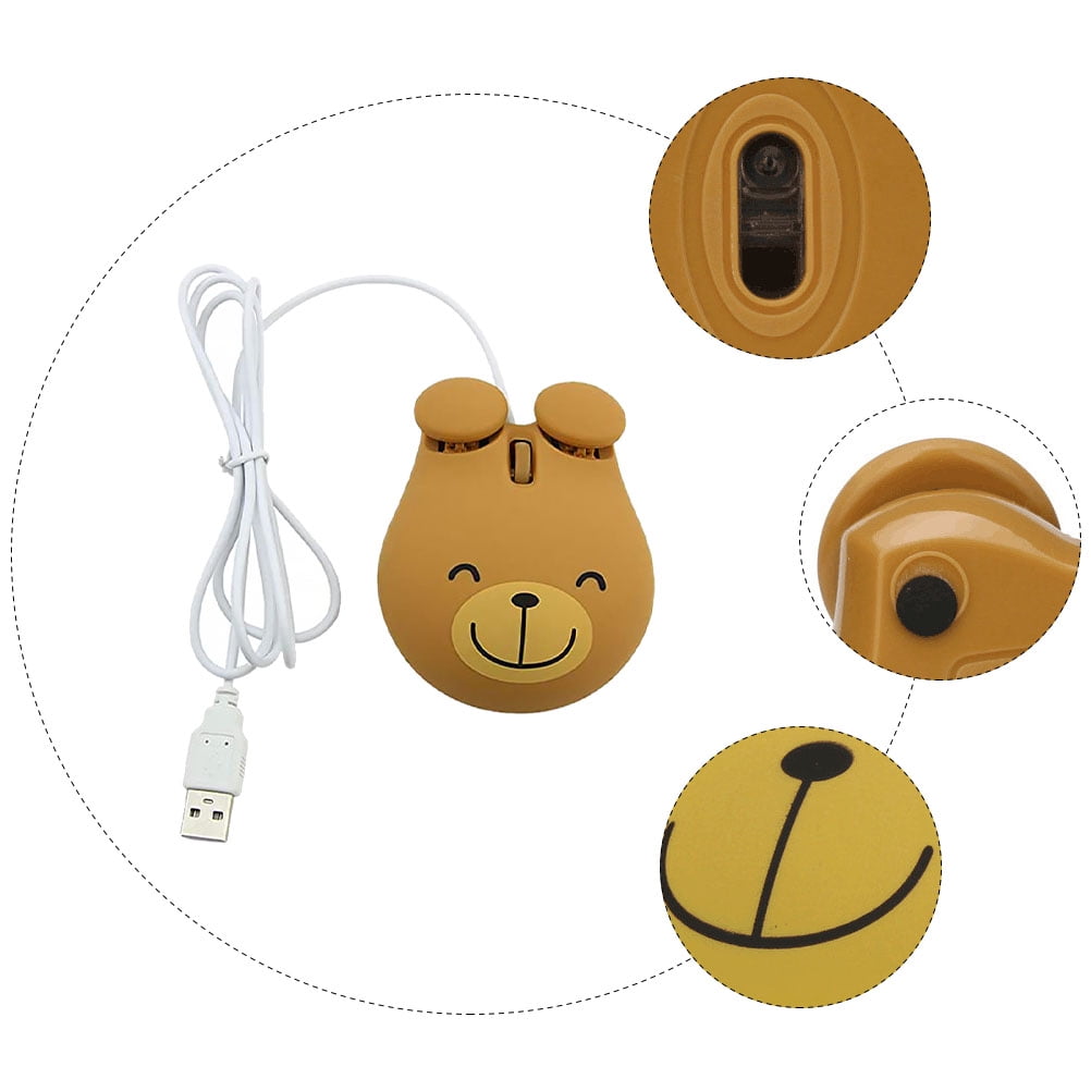 YOSADIER Wired Mouse for PC Khaki Bear Shape 1Pack with Multi-purpose ...