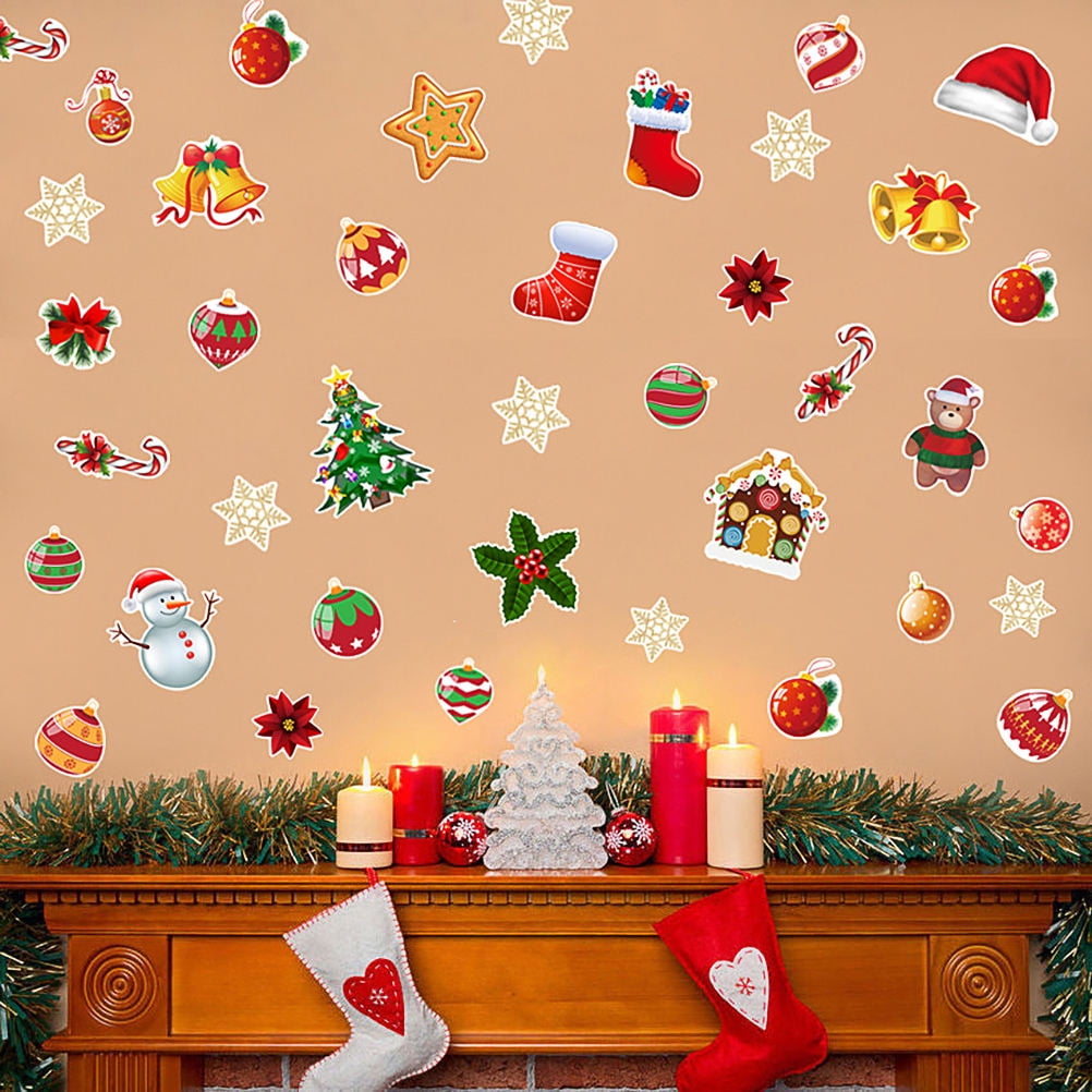 YOSADIER Water-Resistant Multi Christmas Wall Sticker for Home Decor ...