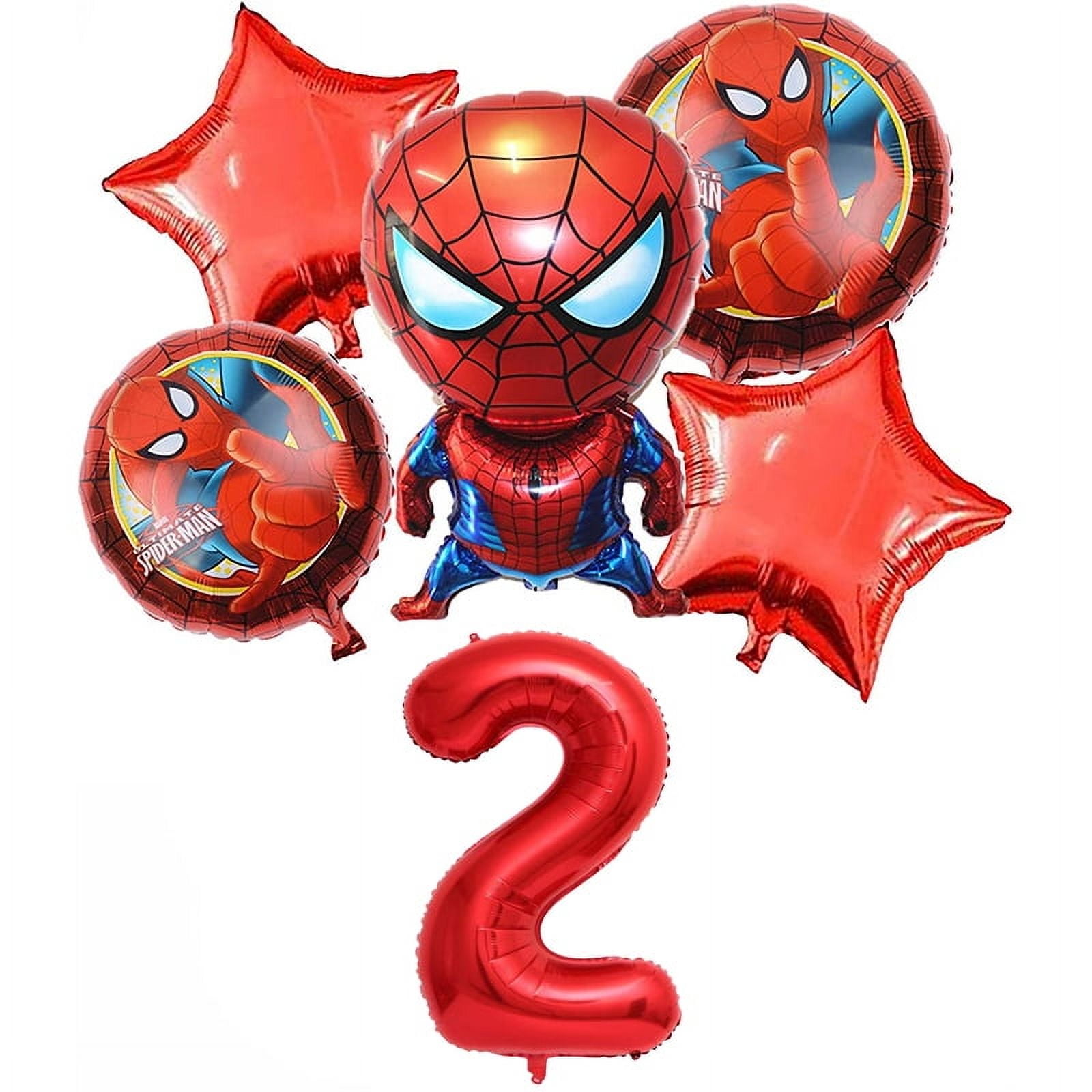 YOSENING 6-Piece Spiderman Superhero Foil Balloon Set - 32" Red Number ...