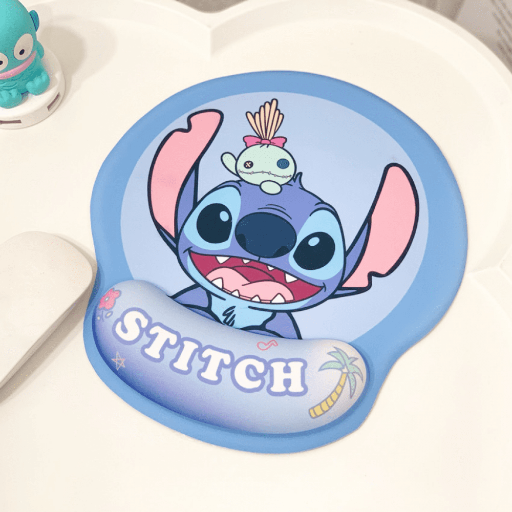 YOSENING Stitch Gaming Mouse Pad with Silicone Wrist Rest - Cute ...