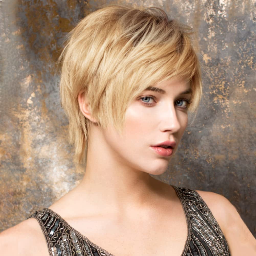 YOSICL Short Straight Pixie Cut Wig for Women with Bangs Stylish ...